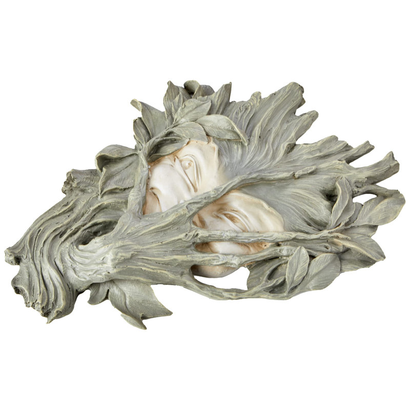 Trinx Bashful Wood Sprite Tree Face Mystic Decor Wall Sculpture, 9" Wx5 ...