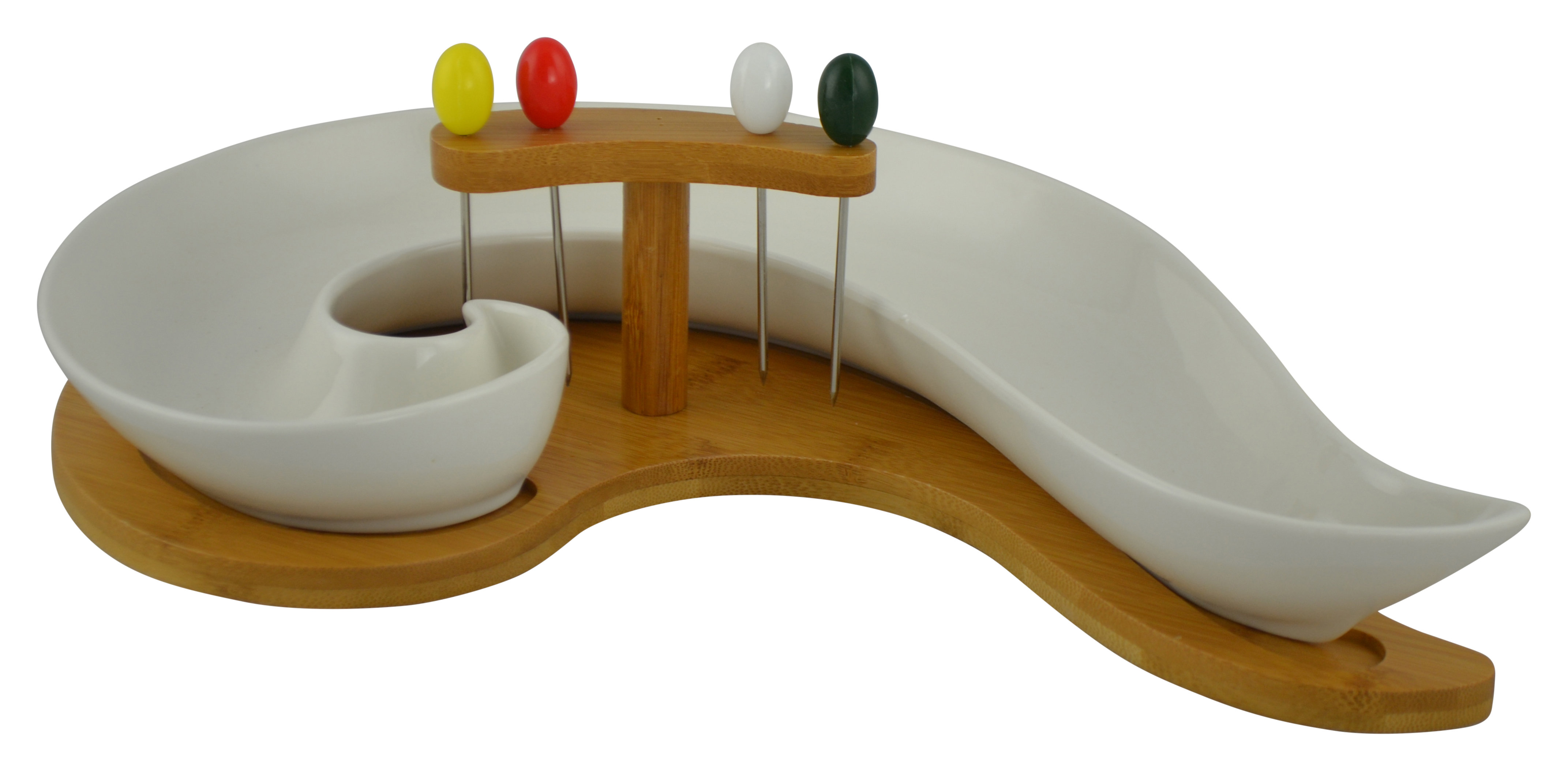 Corrigan Studio® Gorski Appetizer Server with Bamboo Tray | Wayfair