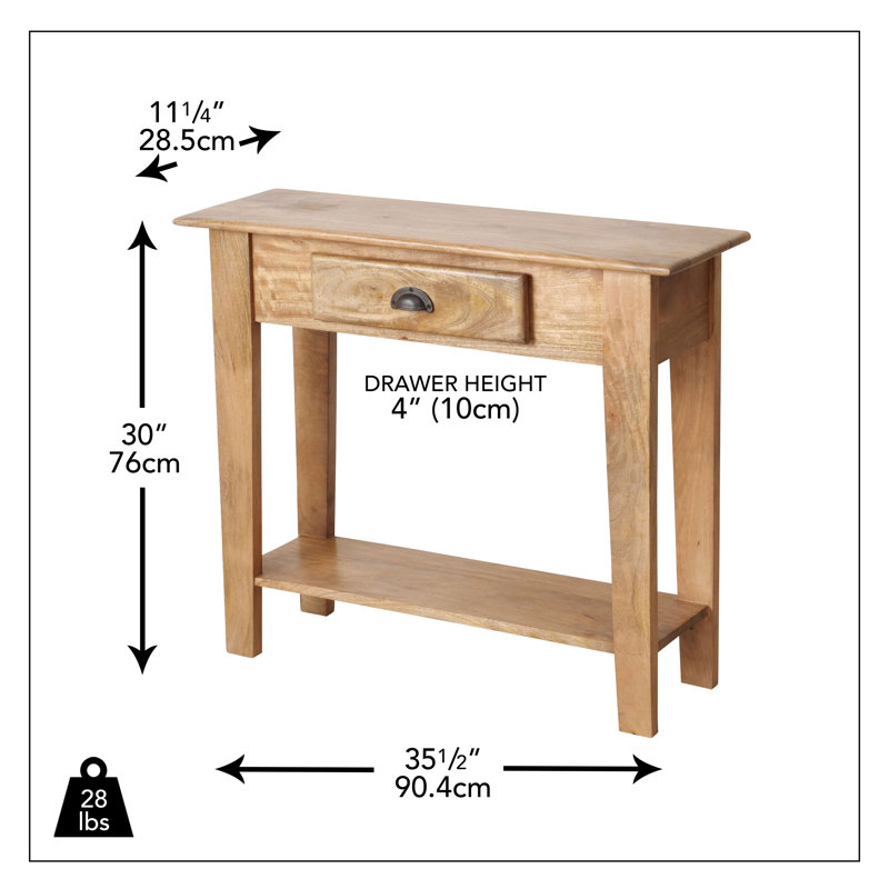 Rosalind Wheeler Charnessa 35'' Solid Wood Console Table | Wayfair