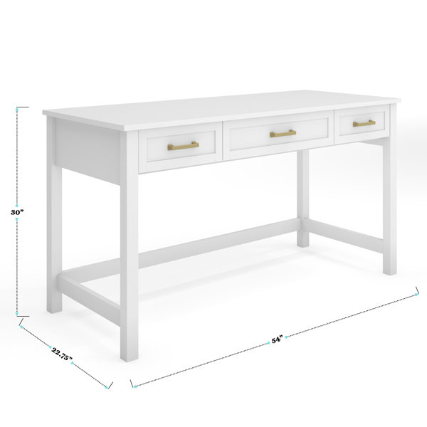 Martha Stewart Hutton Shaker Style Home Office Desk With 3 Drawers ...