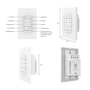 CARRO Smart Wi-Fi AC Ceiling Fan Wall Switch (1-Gang), Works with Alexa ...