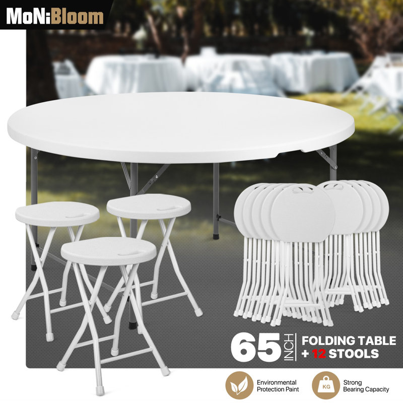 MoNiBloom 12-Person Folding Table and Chair Set | Wayfair
