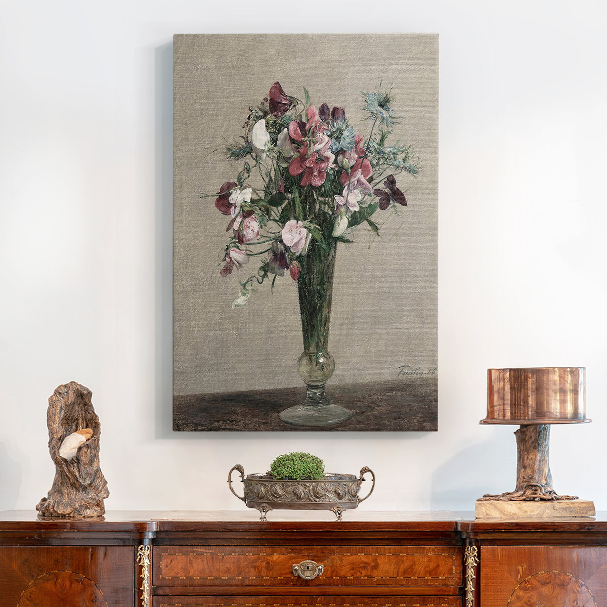 Winston Porter Vintage Floral Print CVIII Framed On Canvas Print | Wayfair
