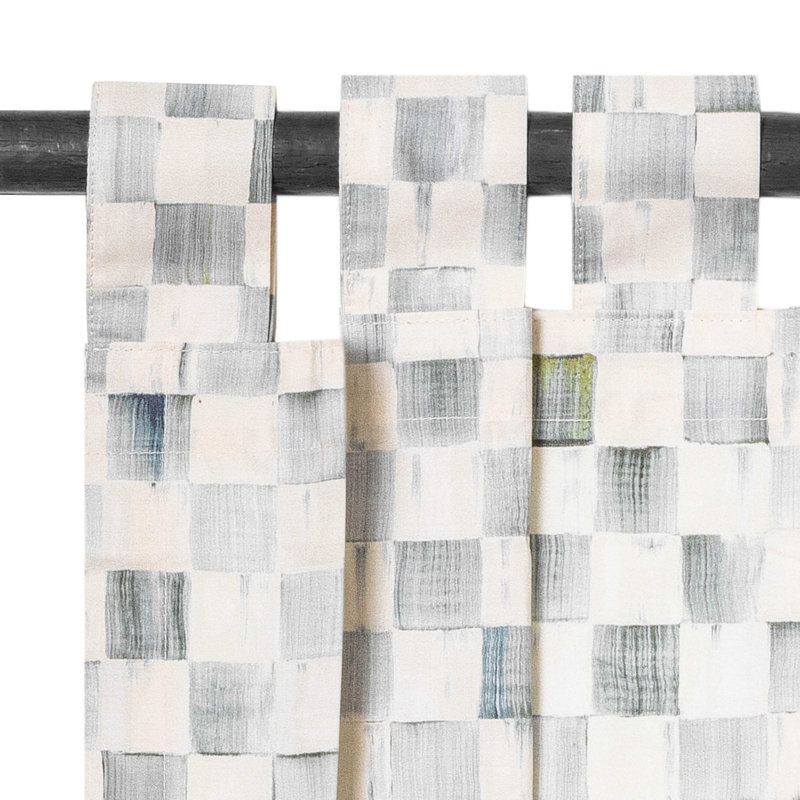 MacKenzie-Childs Sterling Check® Tab Top Valance | Wayfair