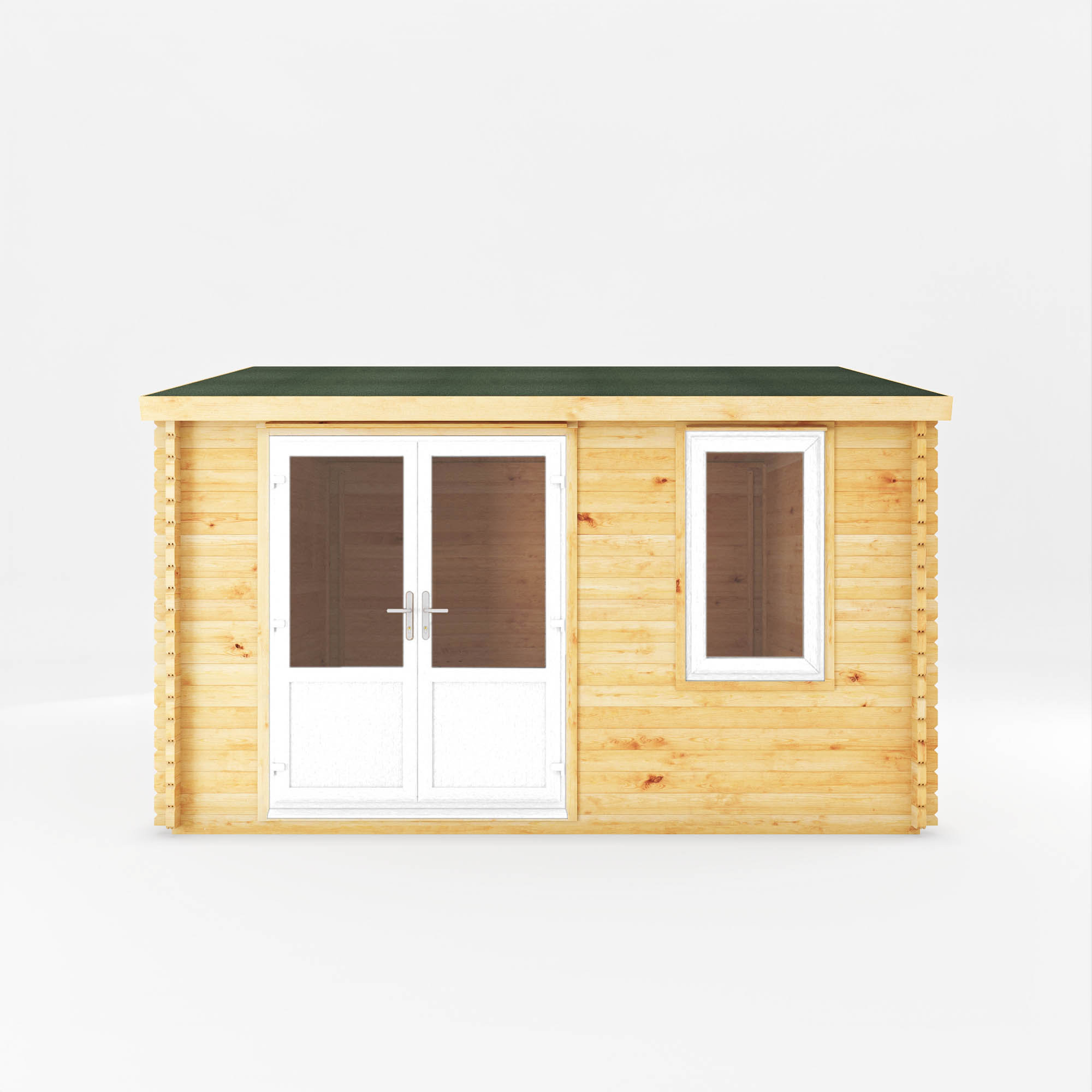 Mercia Garden Products 13ft x 13ft Home Office Elite Log Cabin With ...