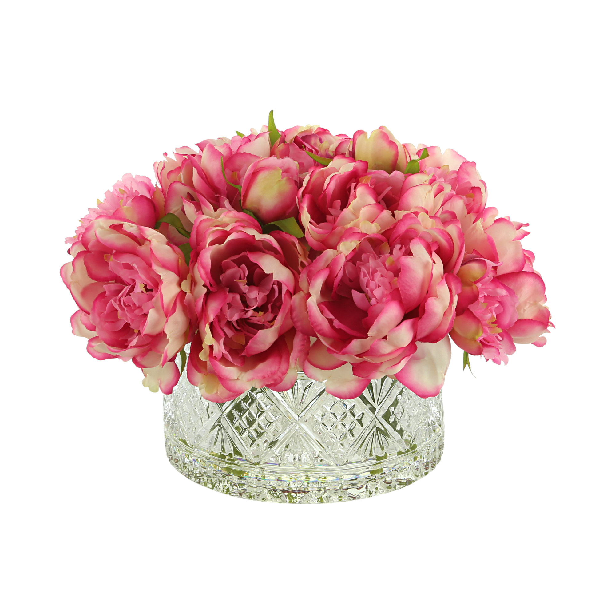 Primrue Assorted Peony Floral Arrangement in Vase | Wayfair