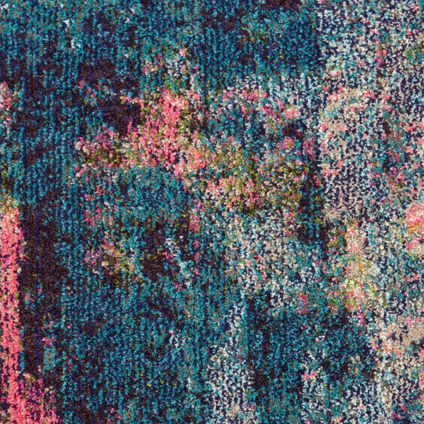 Ivy Bronx Velva Abstract Blue/Yellow/Pink Area Rug & Reviews | Wayfair