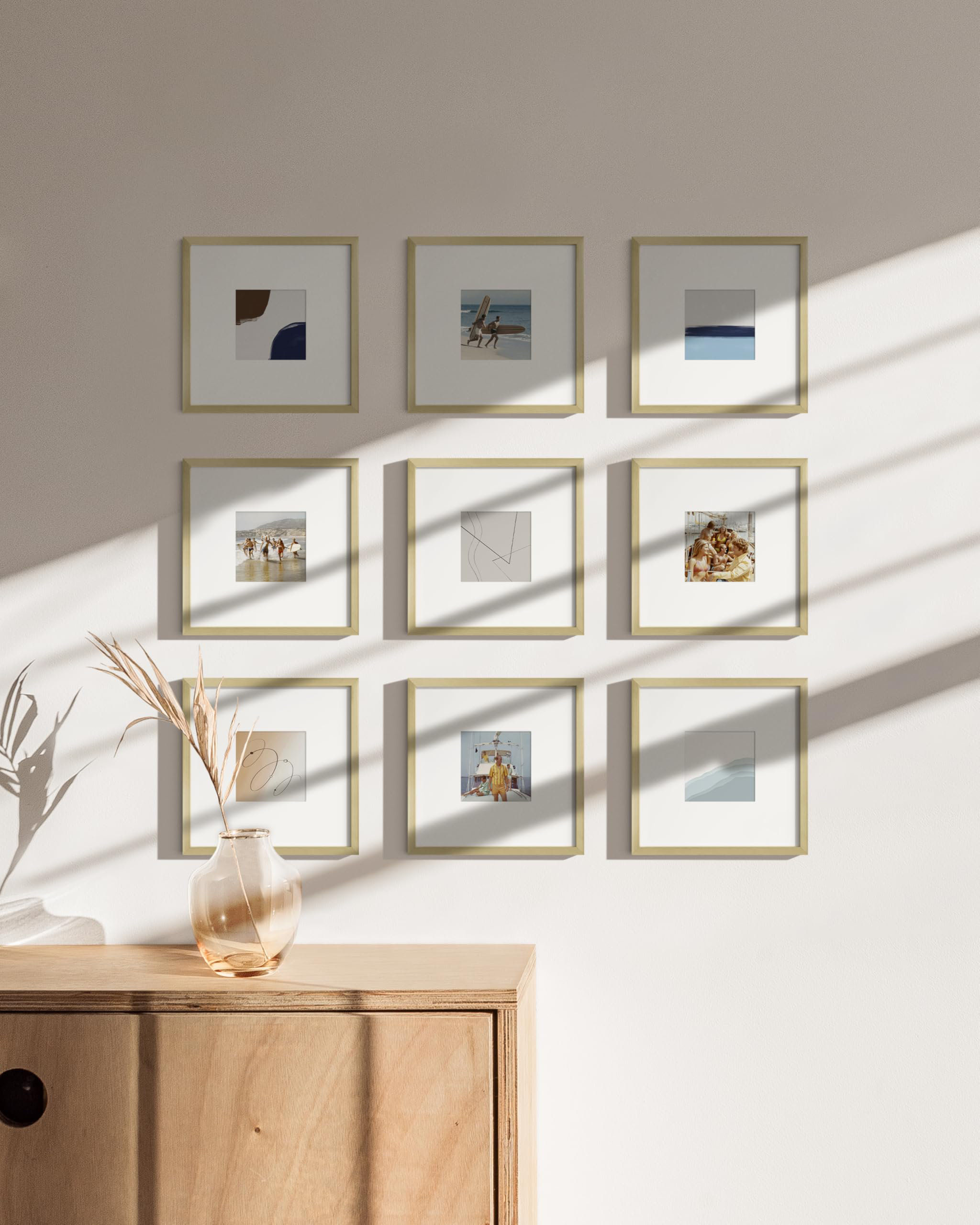 Haus and Hues Matted Square Metal Picture Frames (Set of 9) | Wayfair