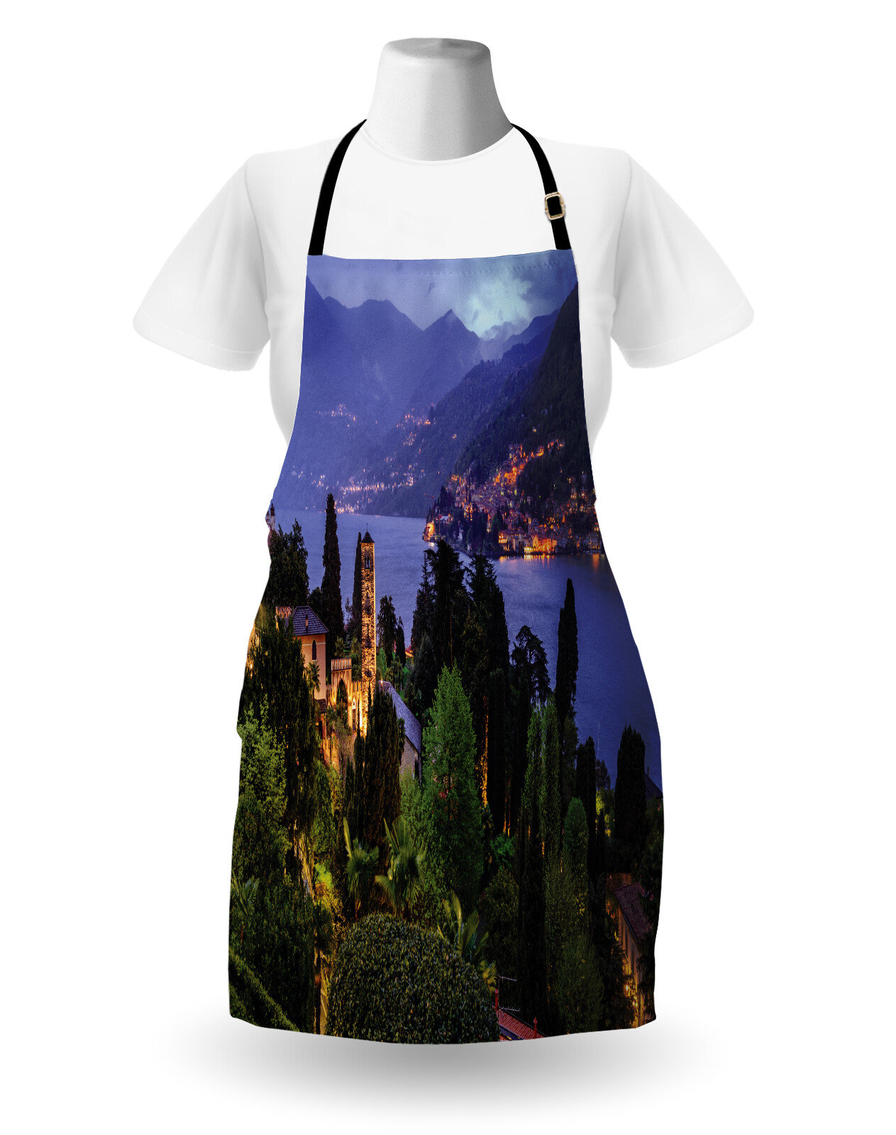 East Urban Home Italian Apron Unisex, Village Aerial Scenery, Adult ...