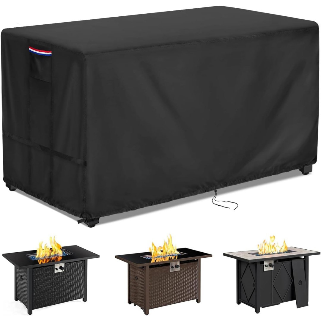 Arlmont & Co. Fire Pit Cover Rectangular 58 Inch - Waterproof Outdoor ...