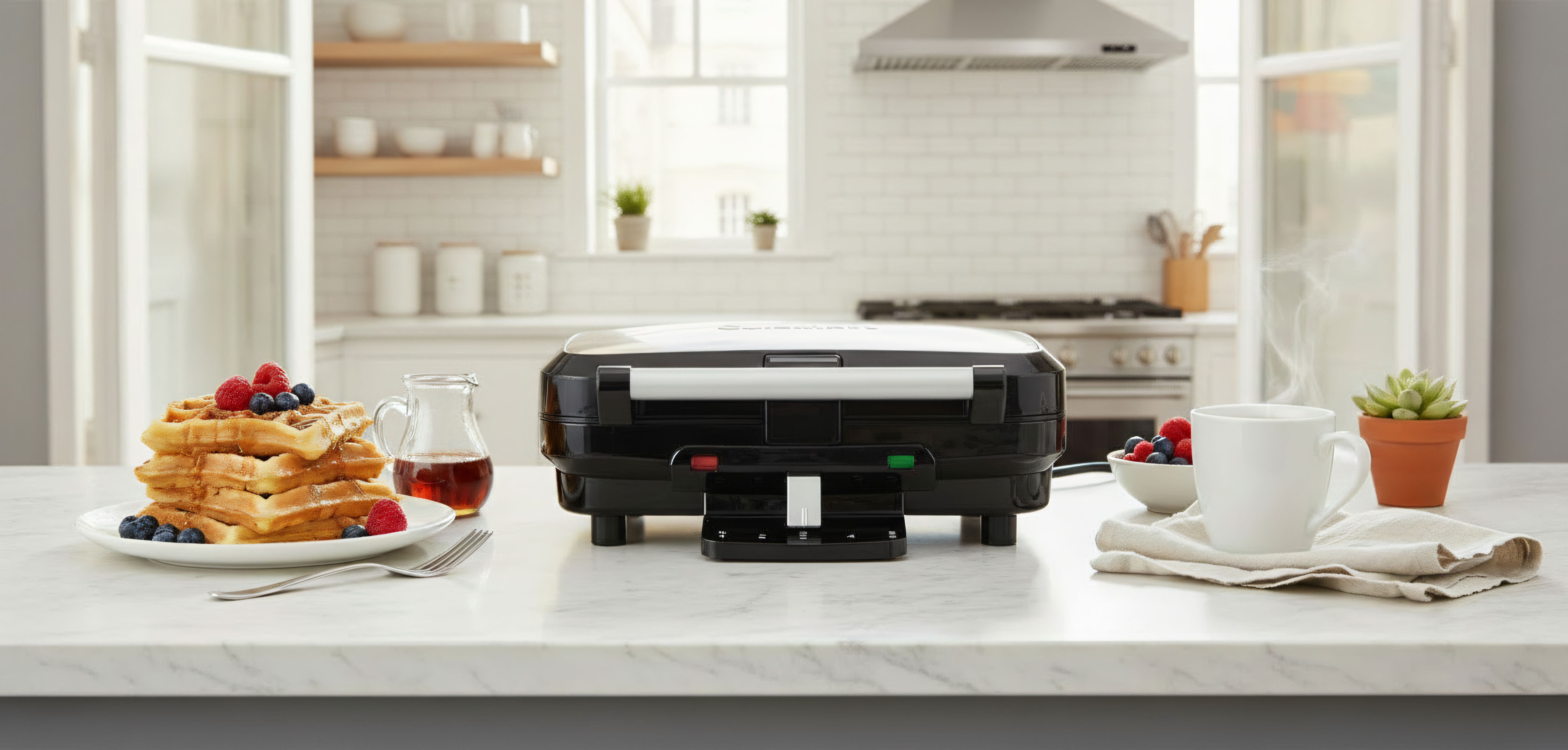 HENANCHANGHOU This Square, Four-Piece Belgian Waffle Maker For Home Use ...