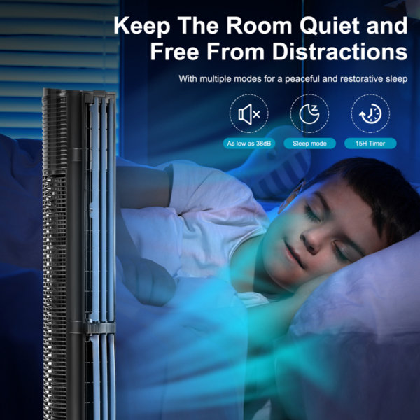 Myhomekeepers 40 Inch Bladeless 60 Degree Oscillating Tower Fan With ...