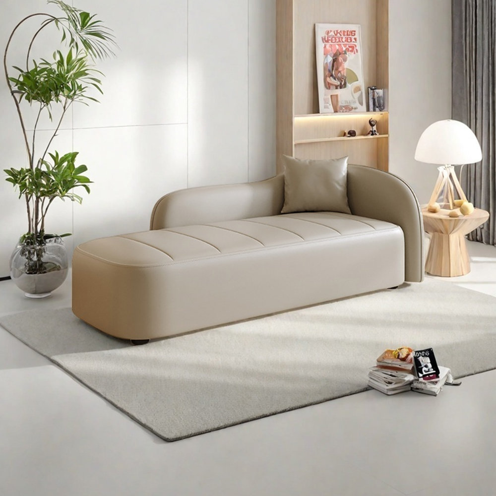 Ebern Designs Light luxury Arc shape faux leather lounge chair | Wayfair