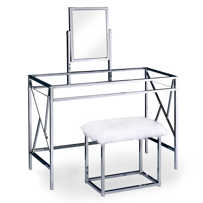 Ivy Bronx Ian Metal 3-Piece Vanity Set | Wayfair