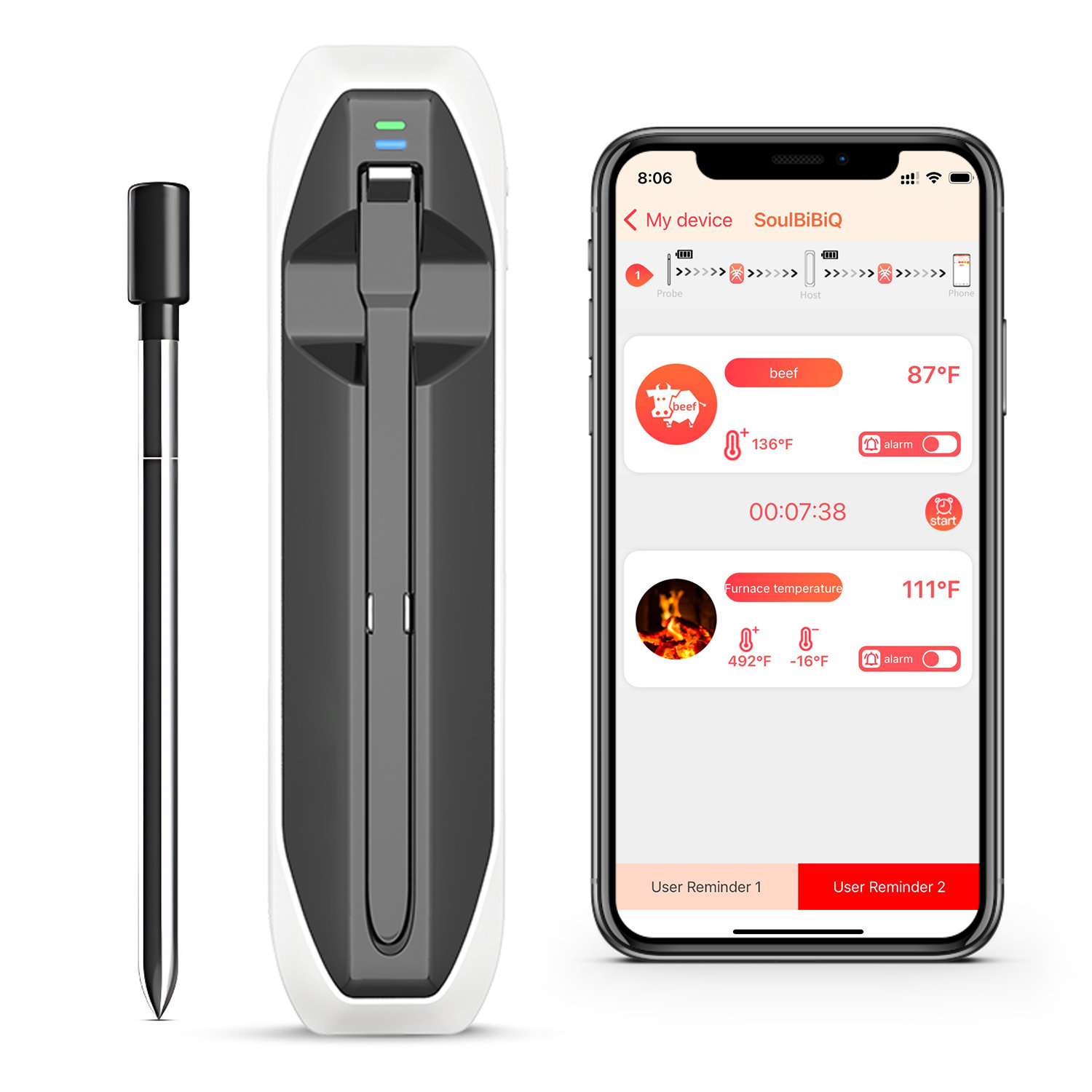 Our M2 Digital Wireless Meat Thermometer Bluetooth Instant Read 500 ft & Reviews | Wayfair