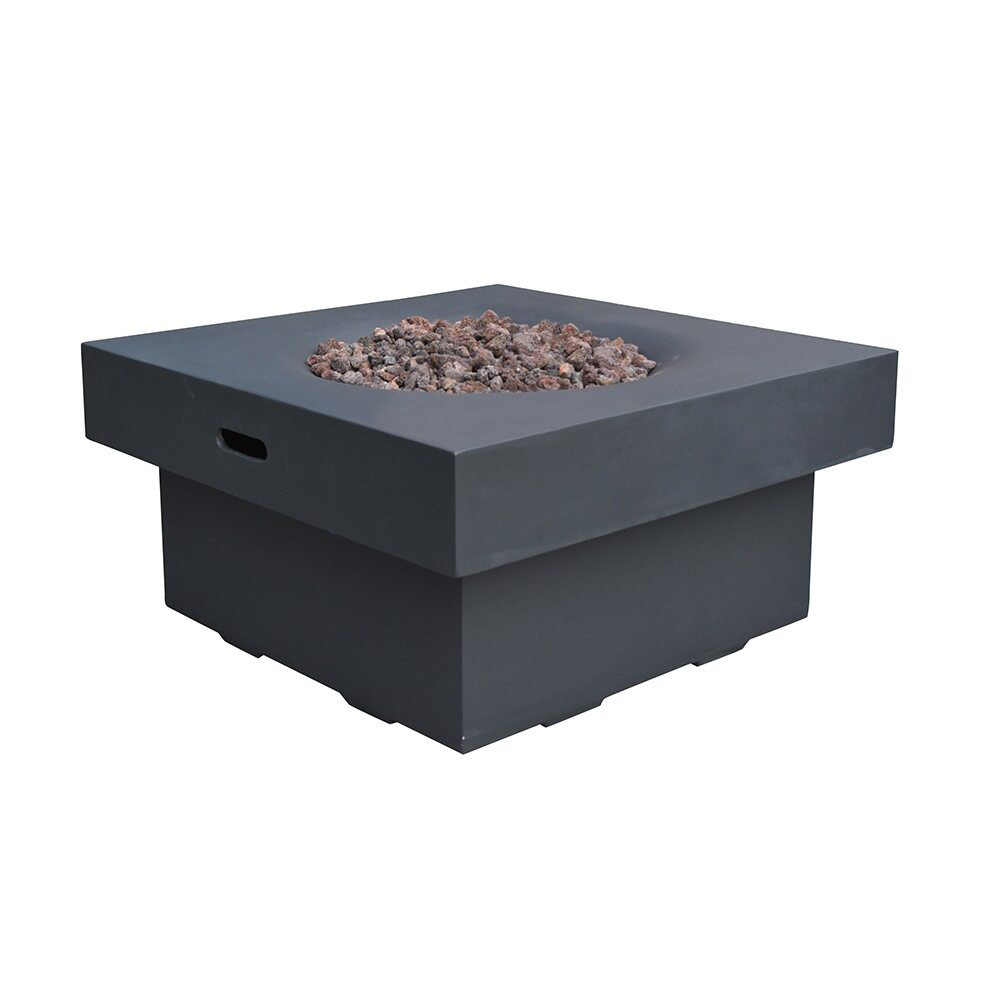 Latitude Run® Aswith 34" Square Concrete Fire Pit Table - by Modeno ...