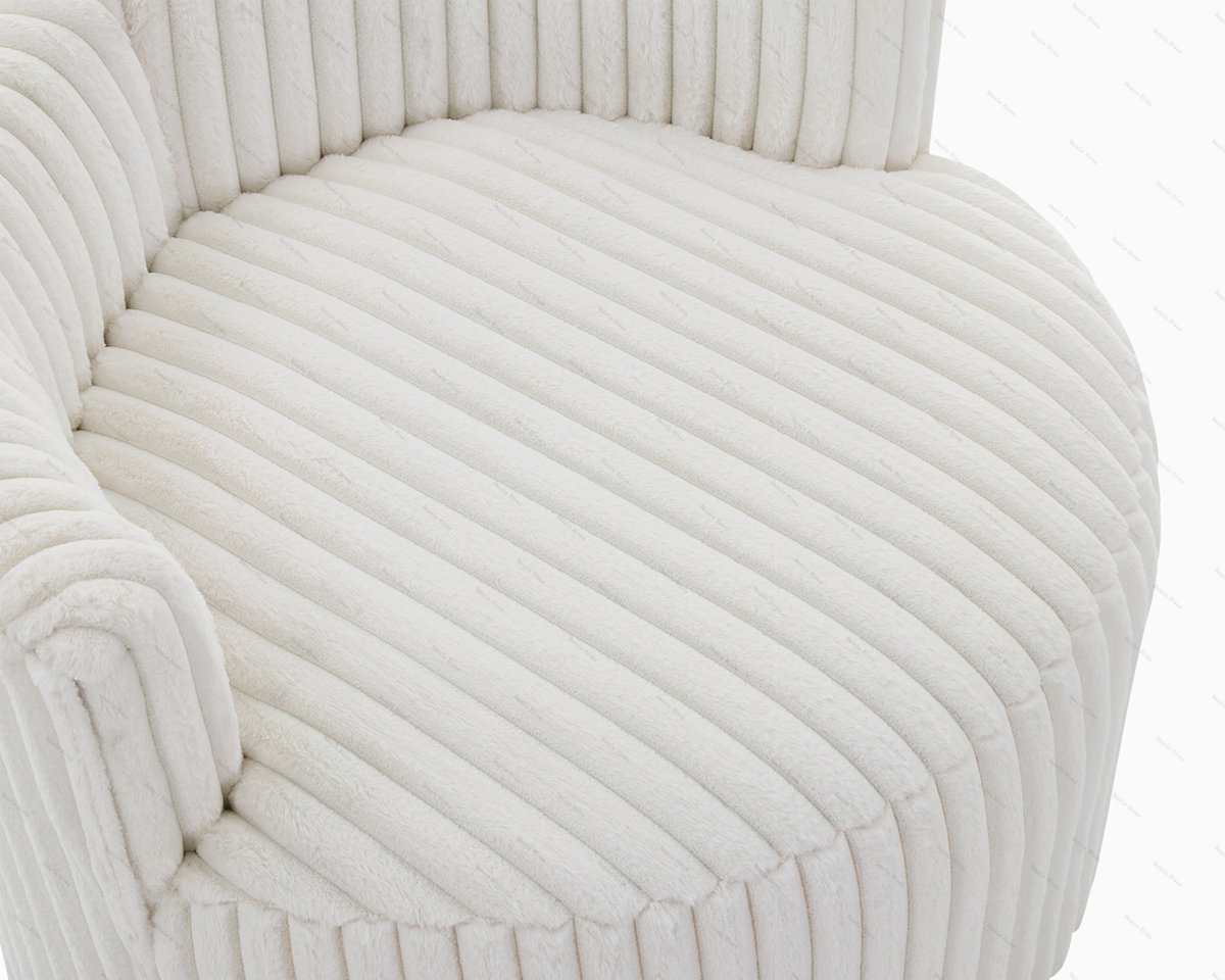 Mercer41 Malna Plush Wide Wale Corduroy Upholstered Barrel Accent Chair ...