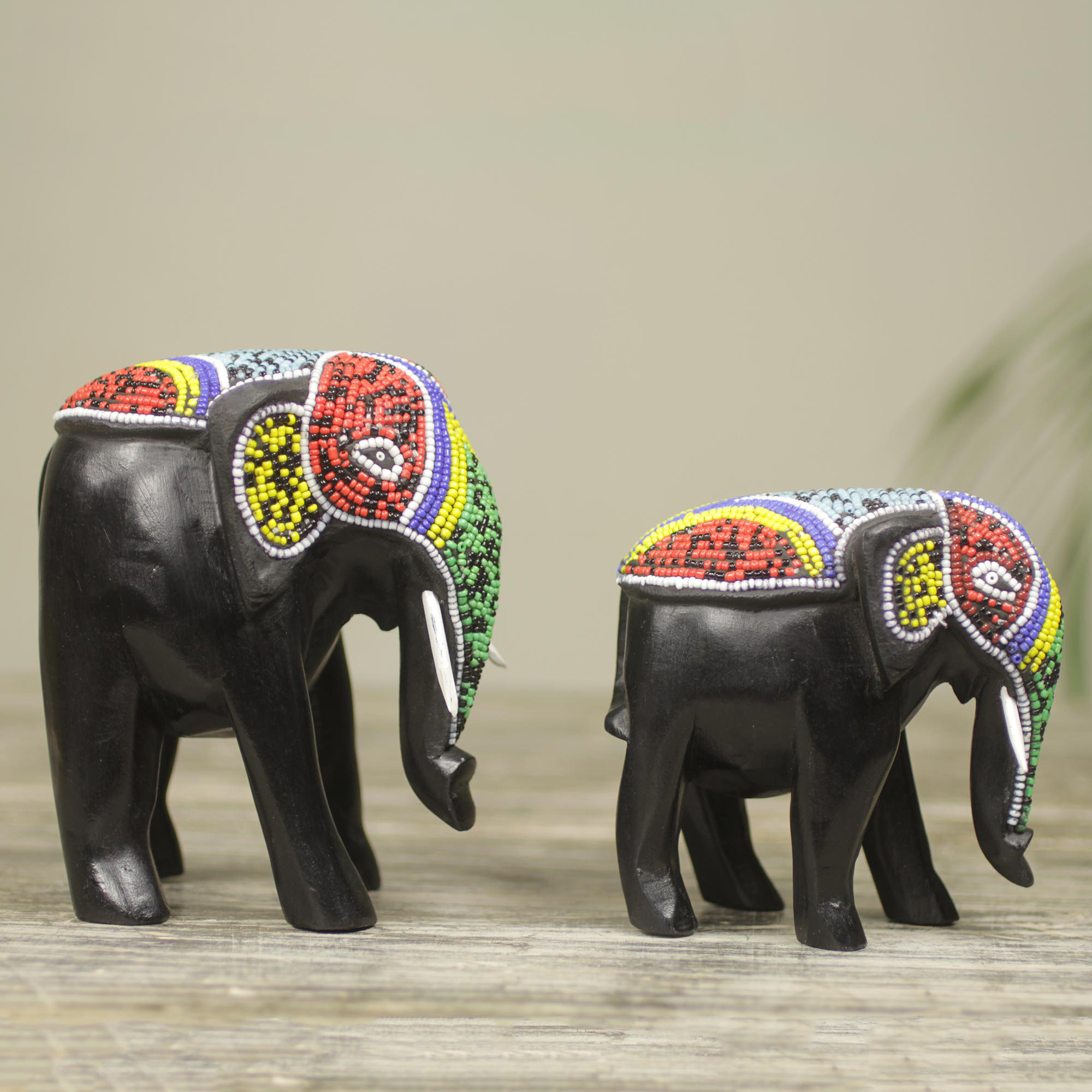 Bungalow Rose Connard African Elephants 2 Piece Sculpture Set | Wayfair