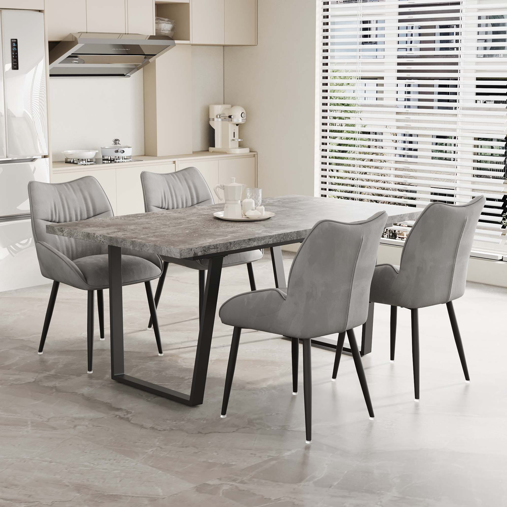Corrigan Studio Rectangular Mdf Dining Table And Chair , Stylish Dining ...