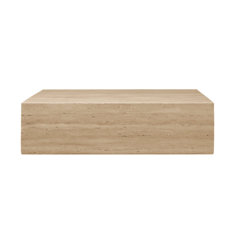 Orren Ellis Deken Genuine Travertine Block Coffee Table - Travertine ...