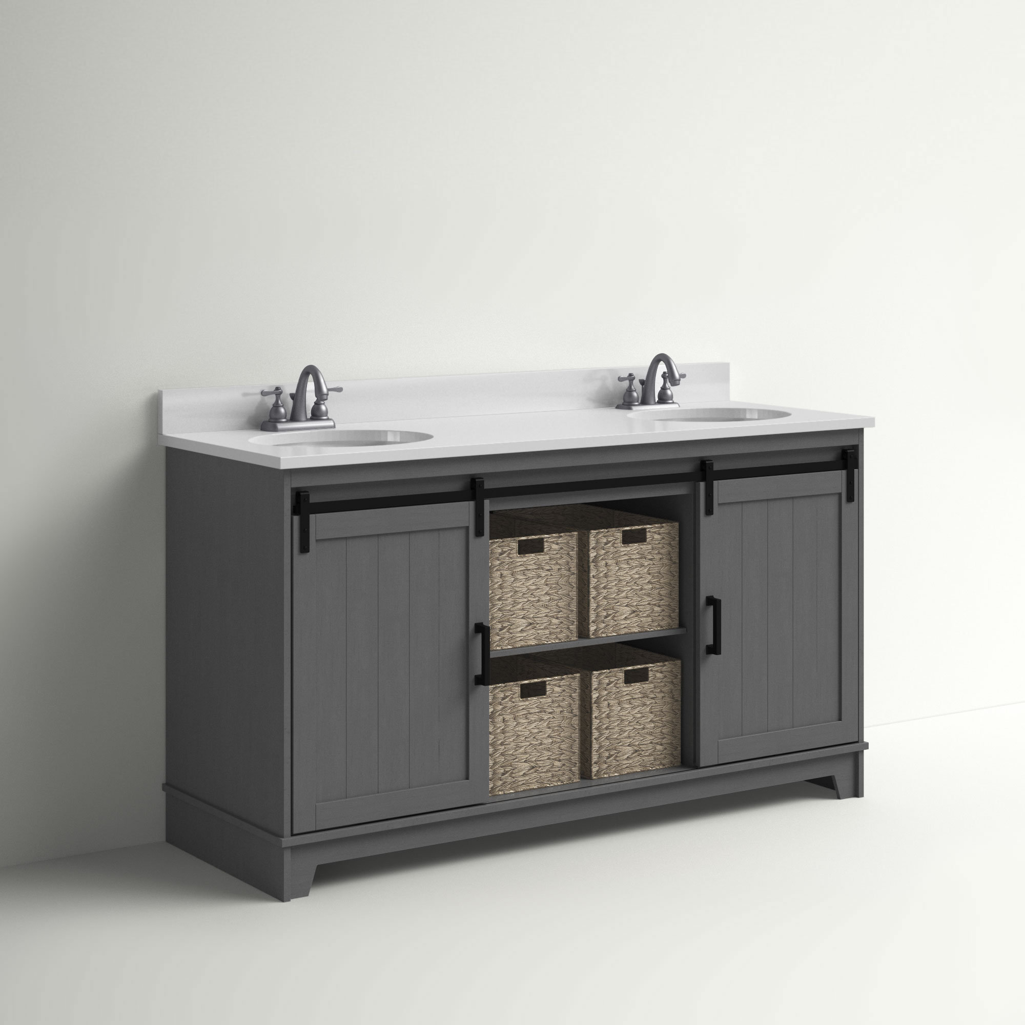 Sand & Stable™ Braylen 60" Double Bathroom Vanity Set & Reviews | Wayfair