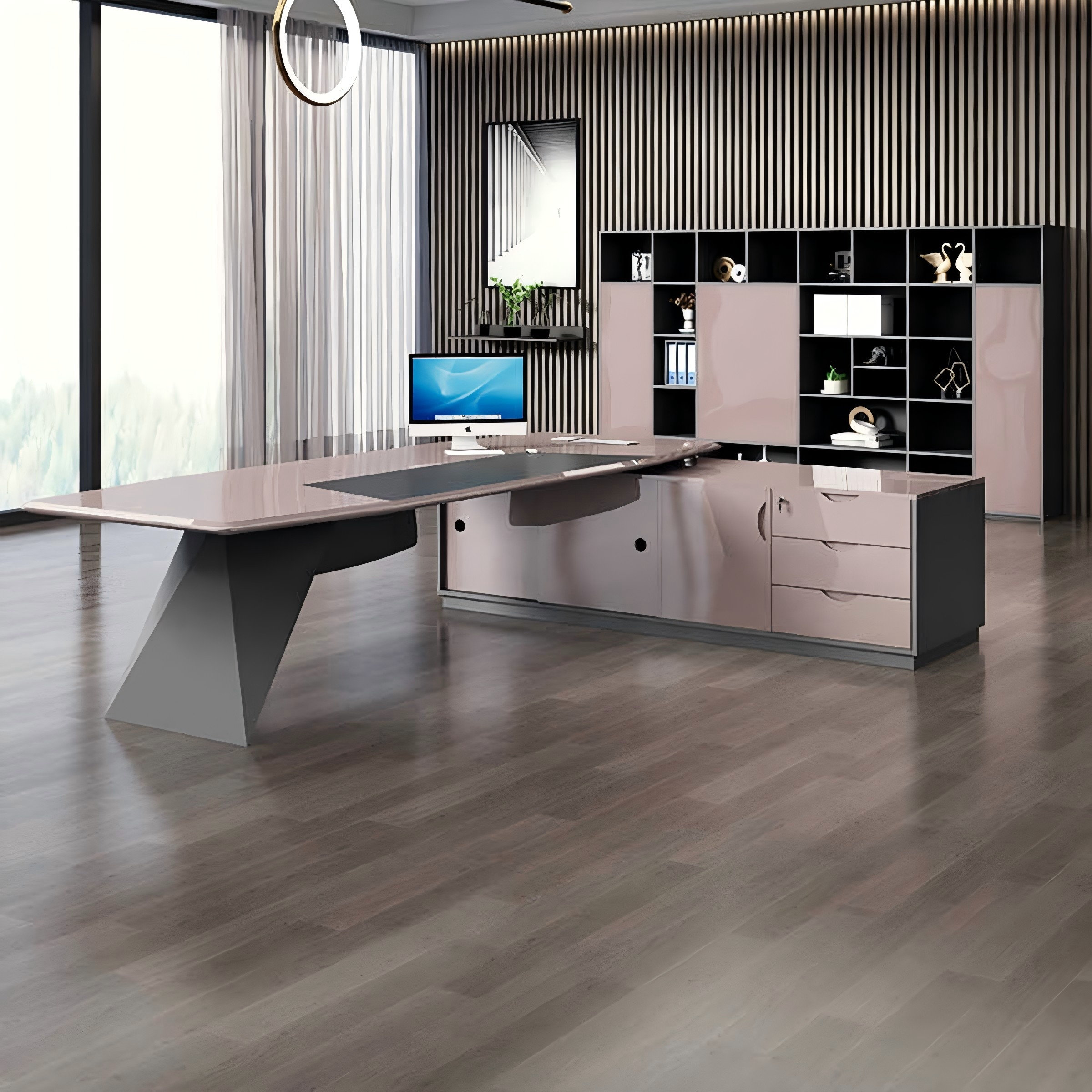 Orren Ellis Modern minimalist pink office desk - Wayfair Canada