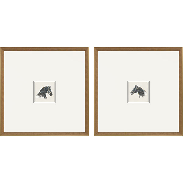 Alcott Hill Bellmon Equestrian Study Framed On Paper 2 Pieces Print ...