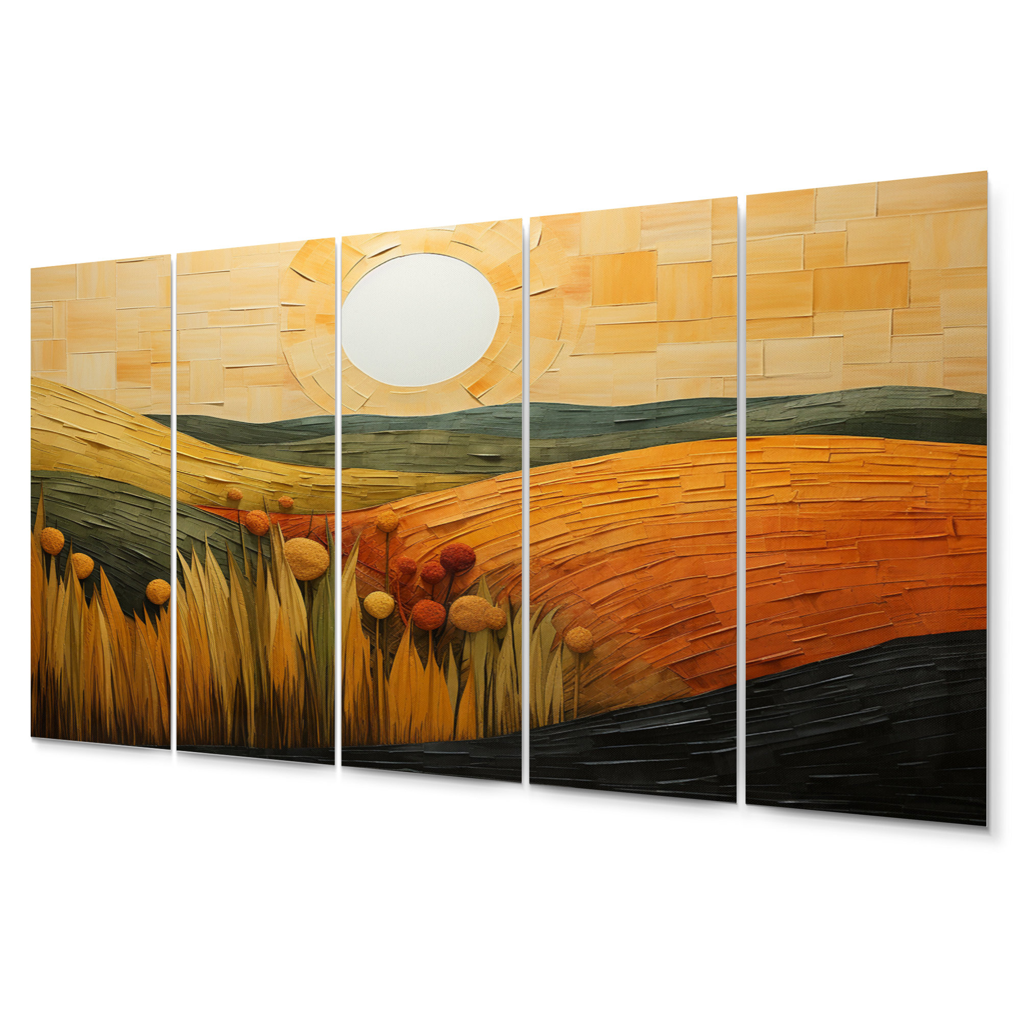 Design Art Countryside Bold Geometric Plains - Modern Metal Wall Art ...