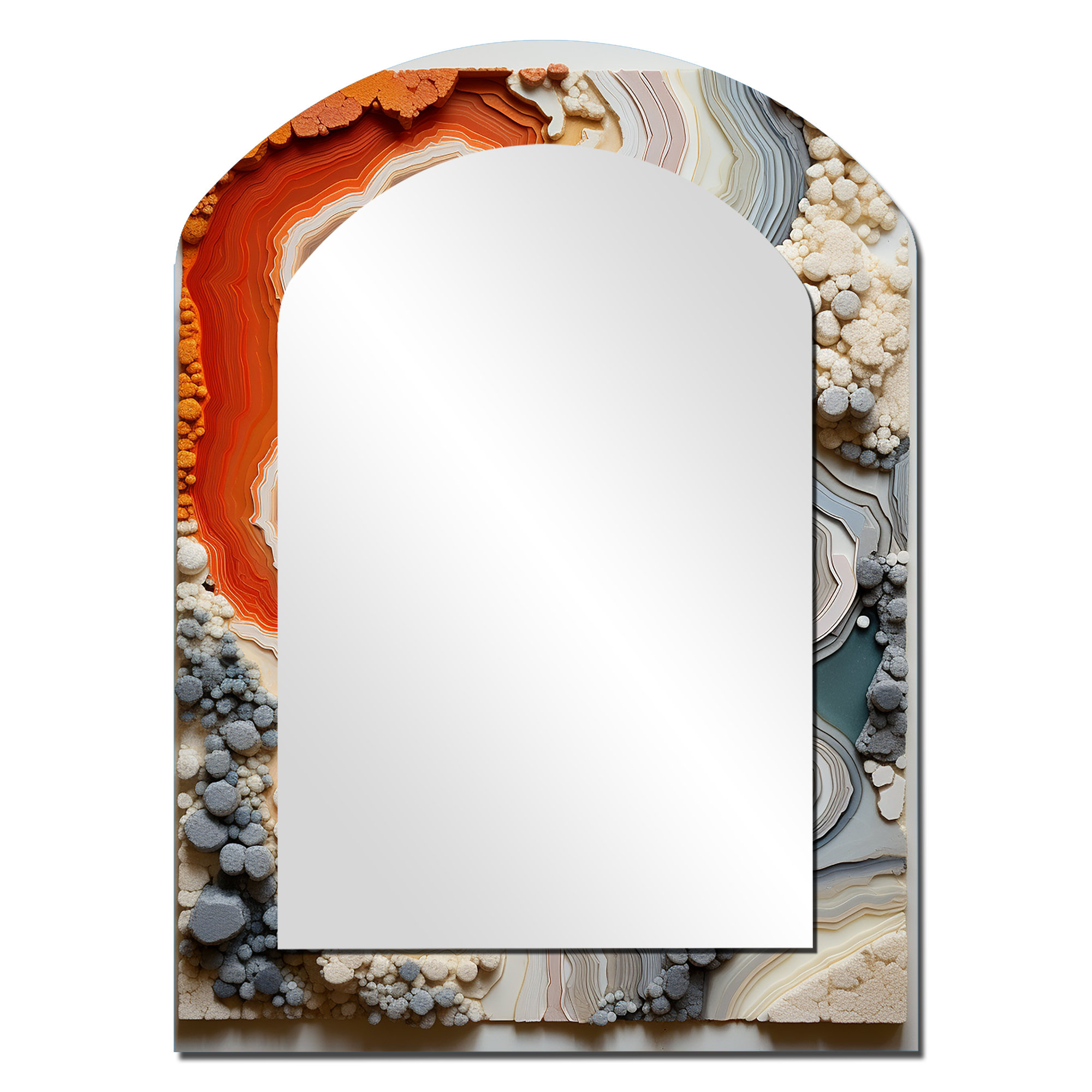 Dakota Fields Beige And Peach Stone Geode Simplicity II - Stone Geode ...