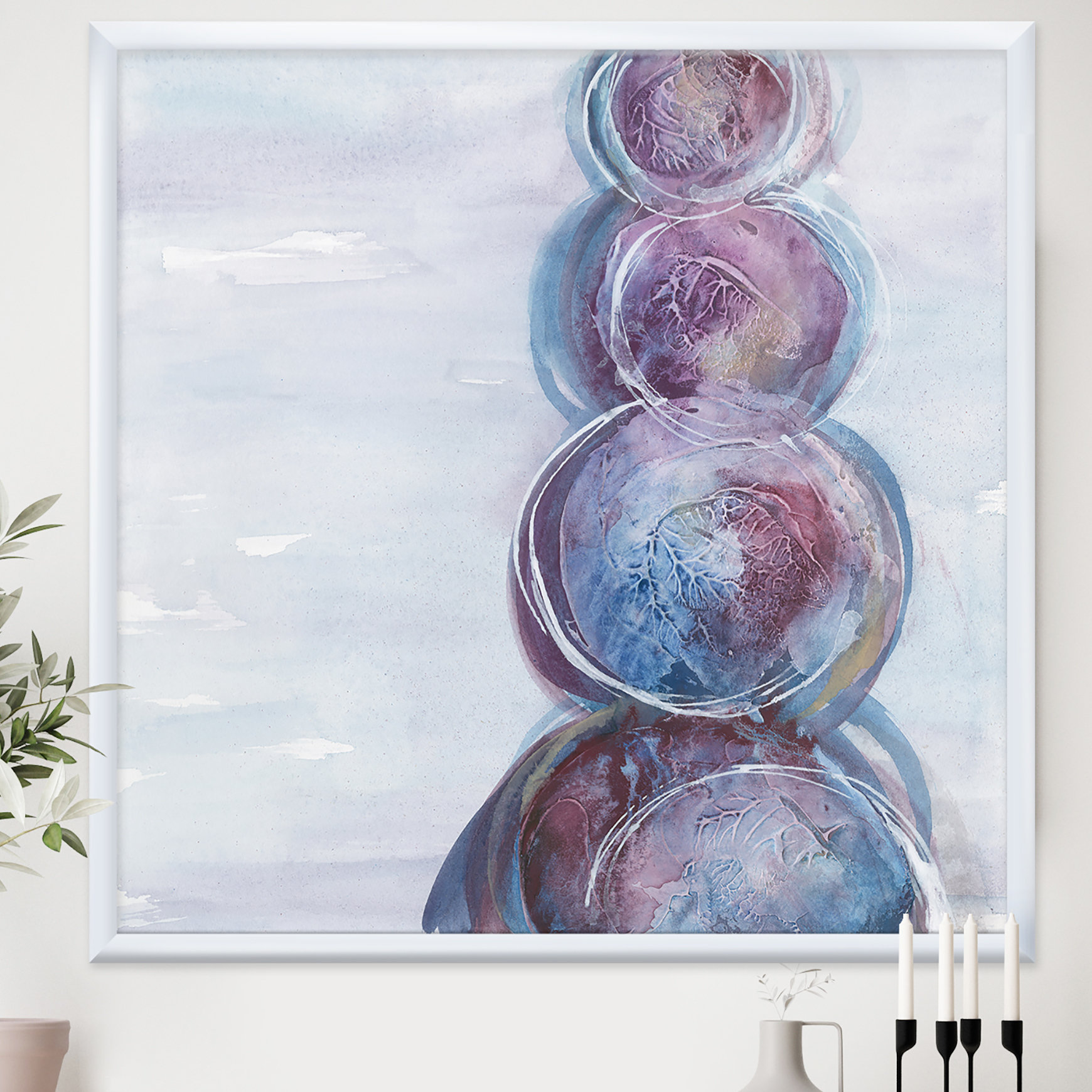 East Urban Home 'Purple Starting Over I' Picture Frame Print on Canvas ...