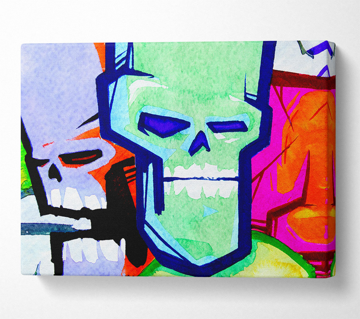Happy Larry Skull Heads - Wrapped Canvas Art Prints | Wayfair.co.uk