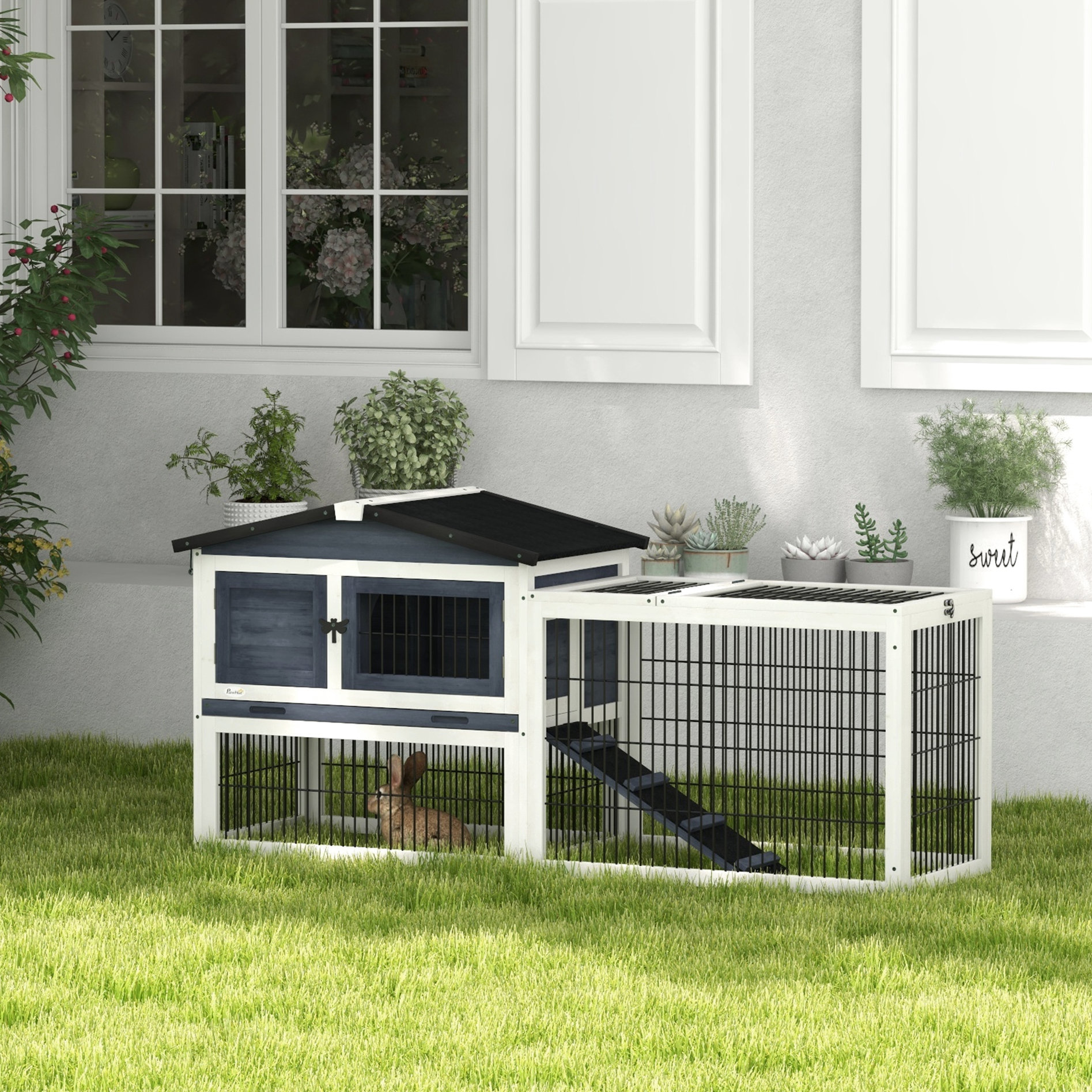 August Grove® 2 Levels Outdoor Residence, 59" Wood With Secure Top ...