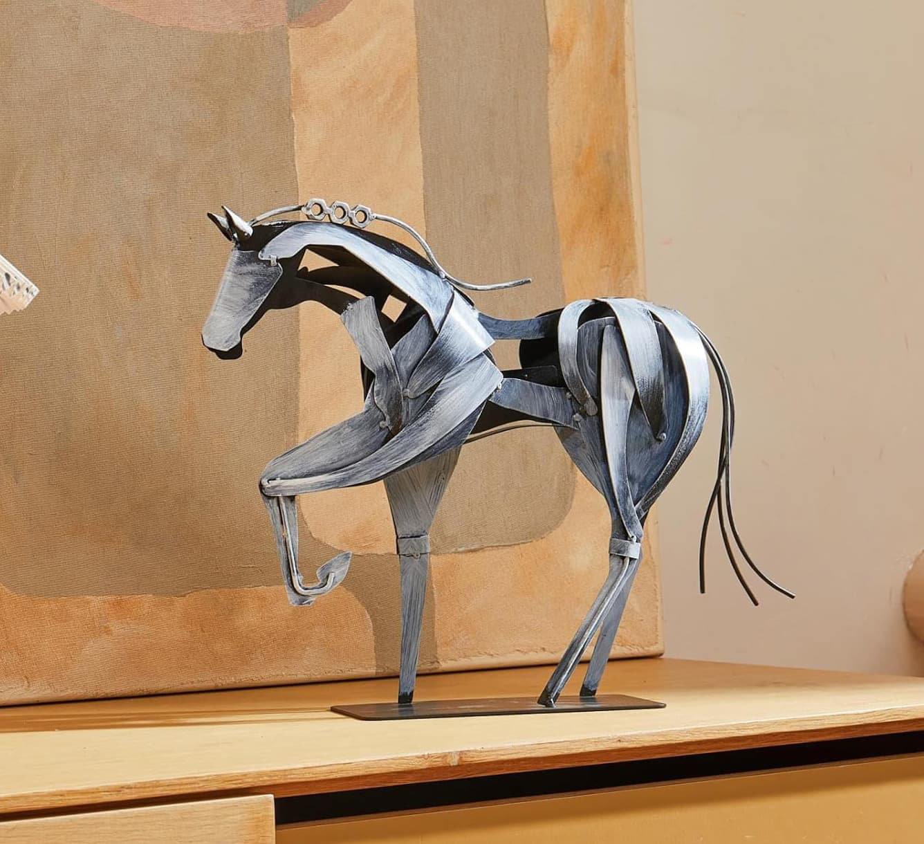 Foundry Select Hand-Painted Blue Horse Statue, a One-of-a-Kind Handmade ...