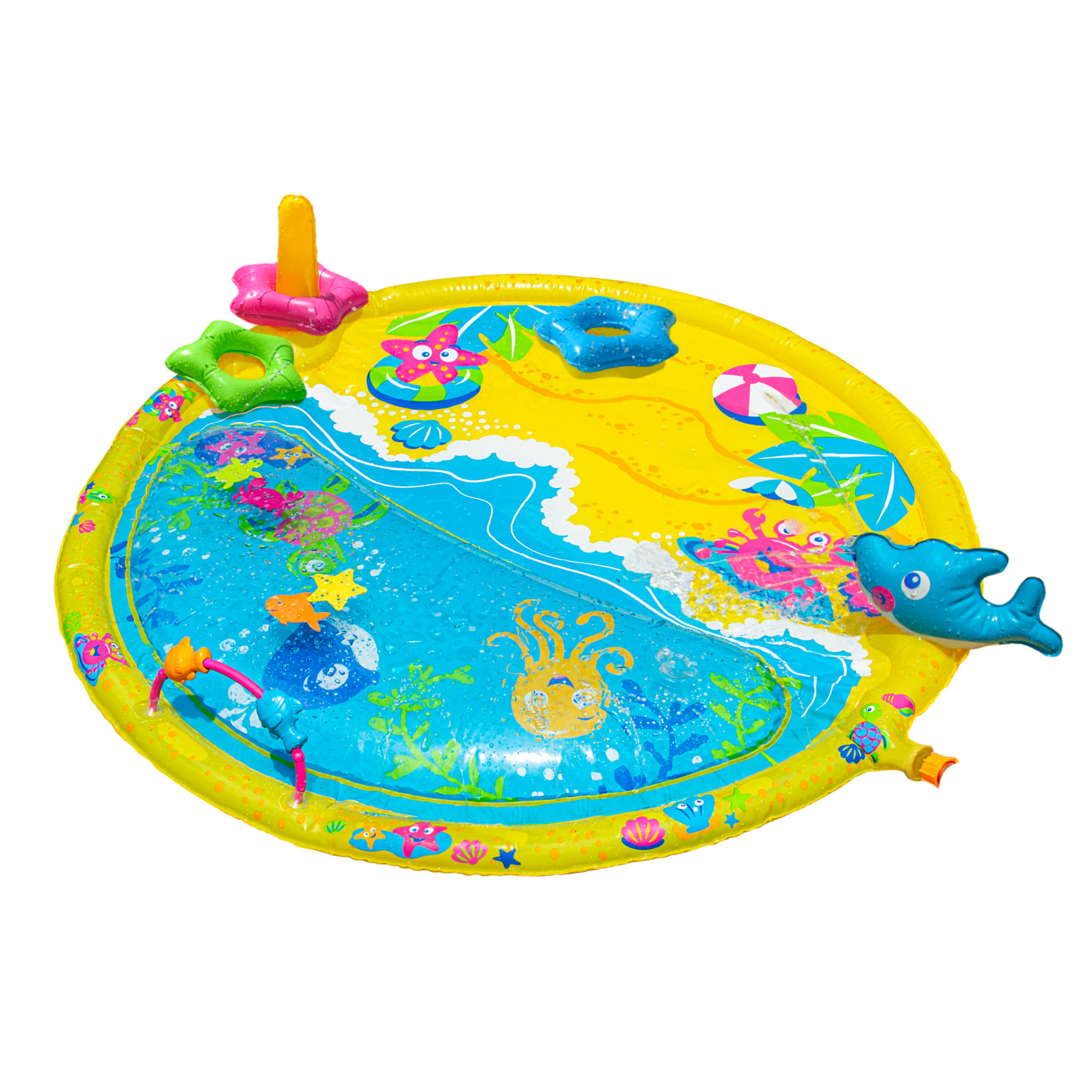 Banzai Jr. Wiggle 'N Waves Sprinkling Mat - 44" Wobbly Activity Water ...