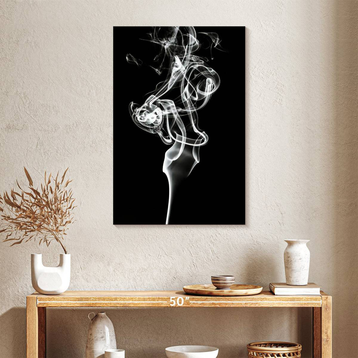 Ebern Designs Senne Abstract White Smoke - Tulip Dream | Wayfair