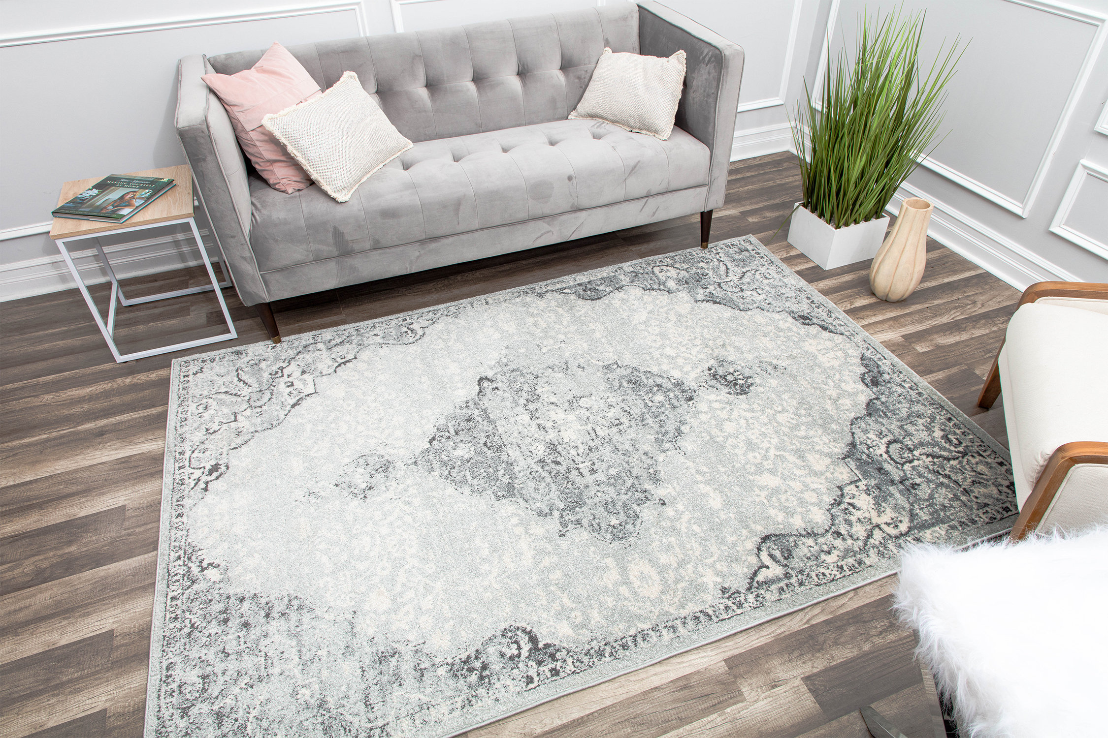 Ophelia & Co. Hailey Vintage Spring Snowflake Area Rug & Reviews | Wayfair