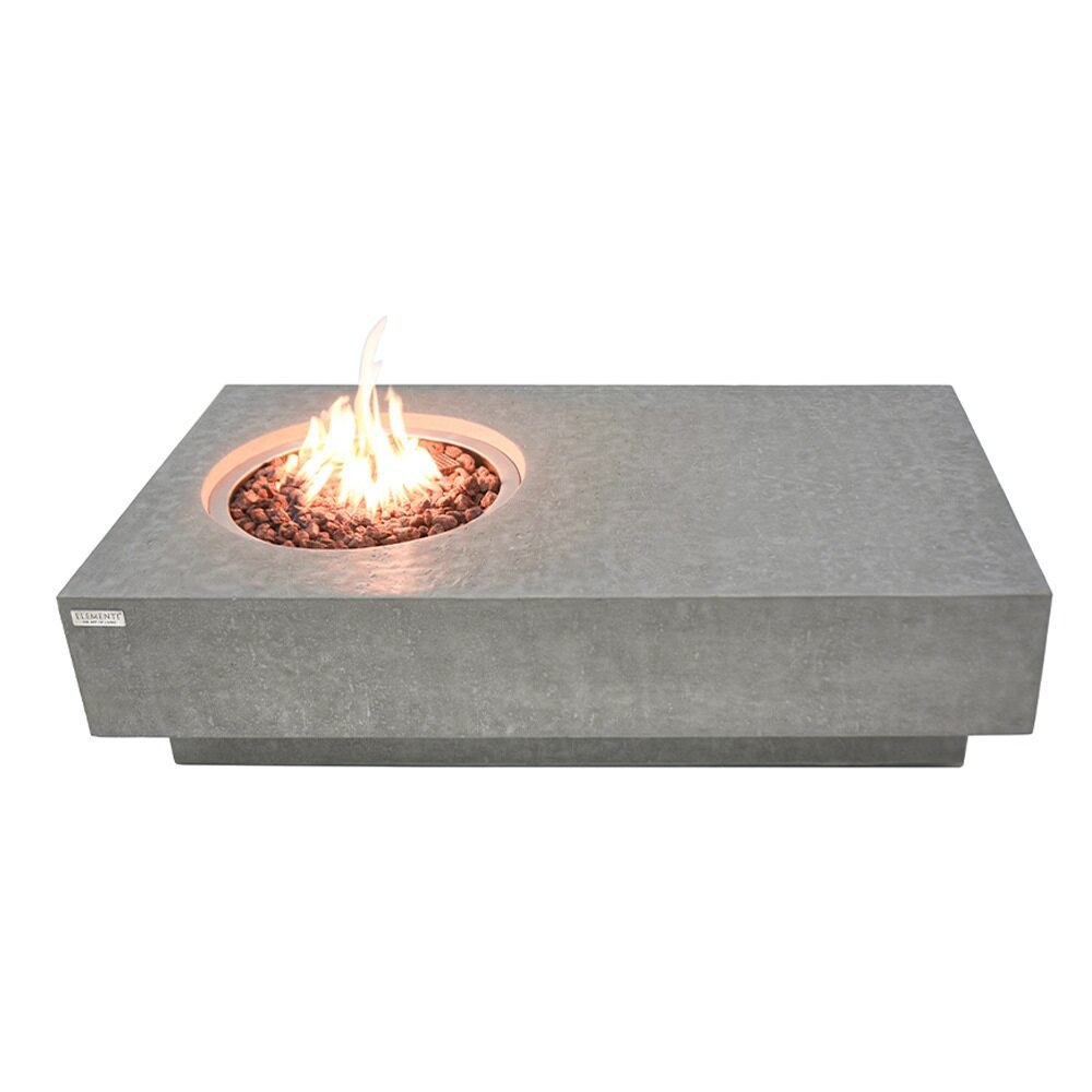 Elementi Fire Metropolis Rectangle Concrete Fire Pit & Reviews ...
