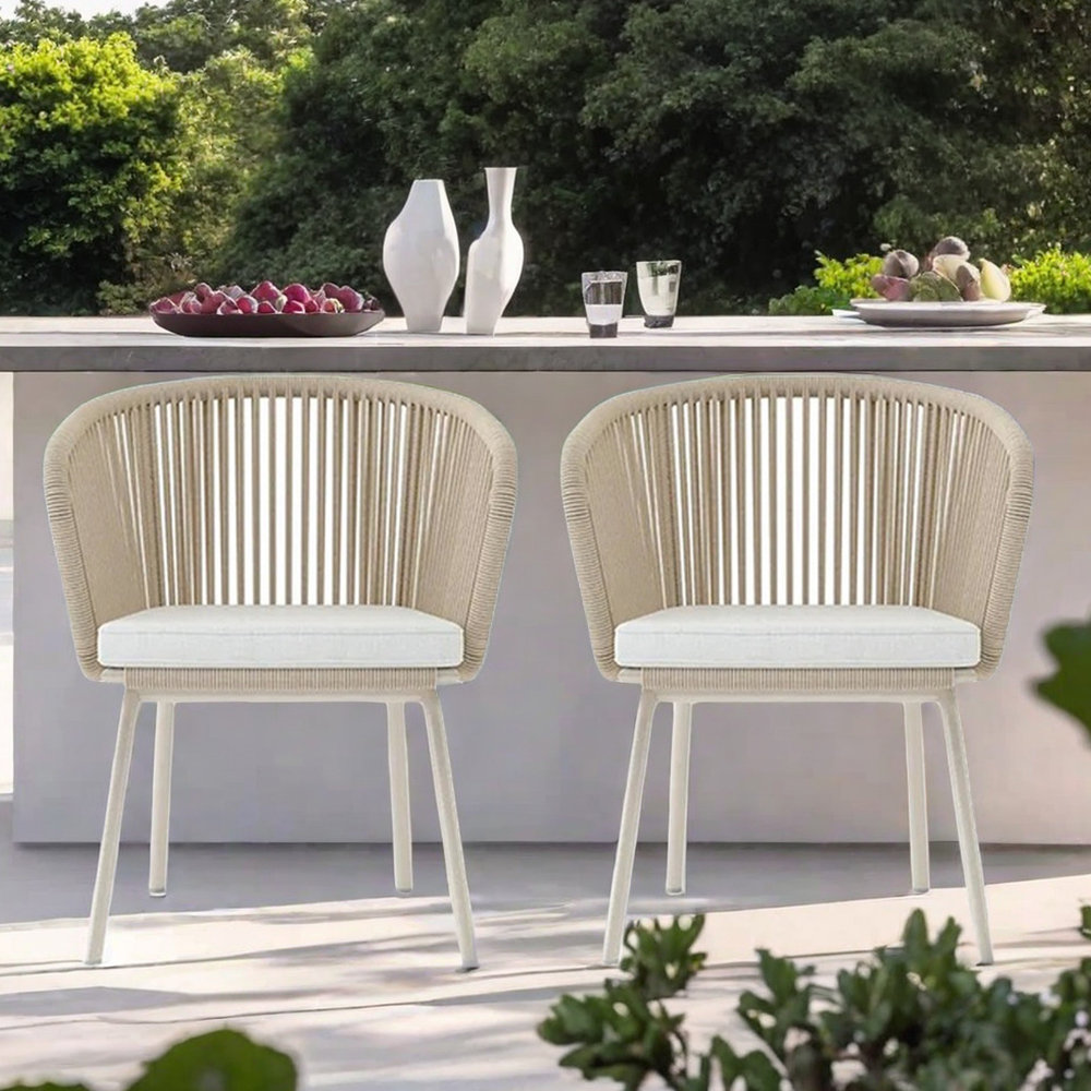 Elegant Home Furnishings.s Leisure braided rope patio dining chair ...