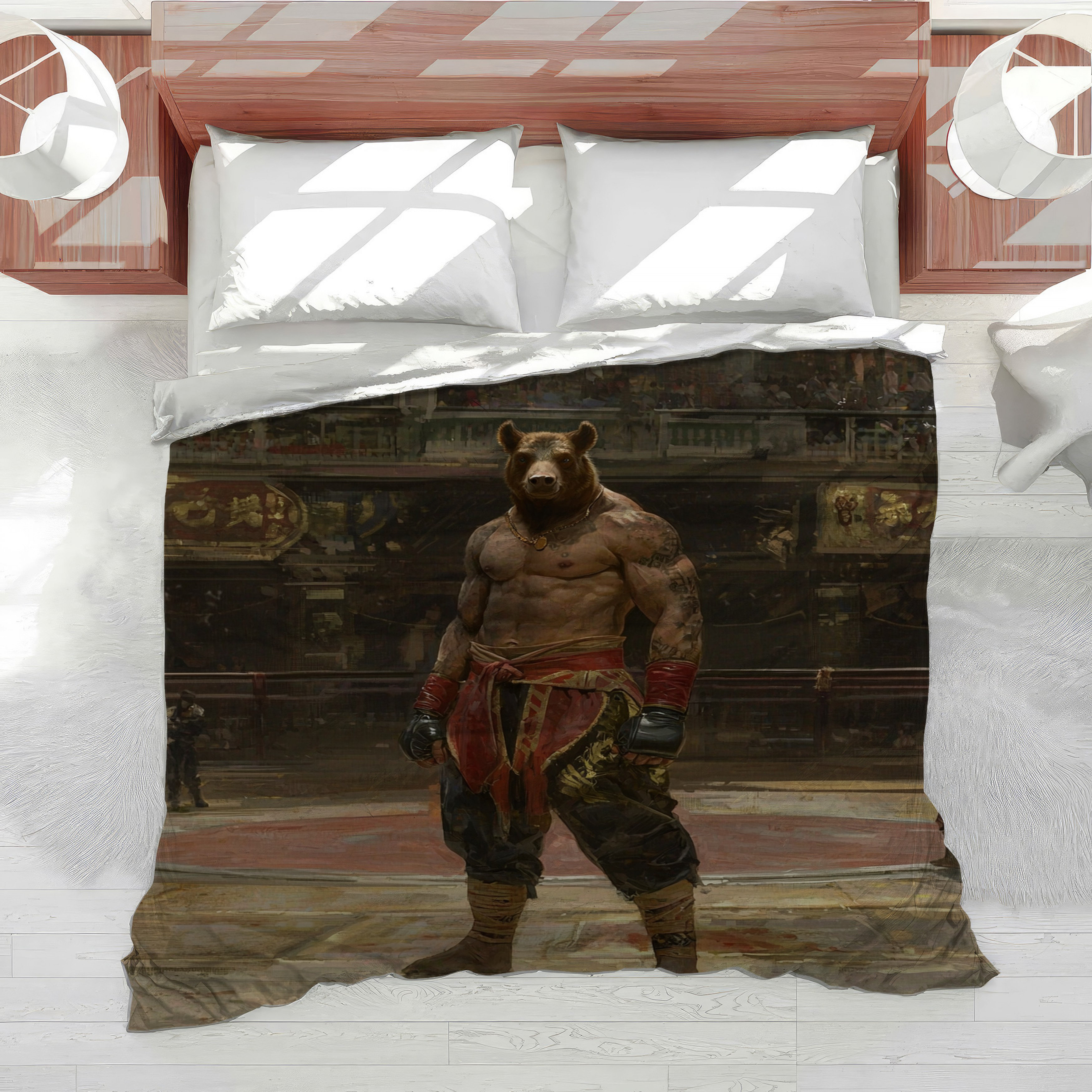 VisionDecor Boxing Bedding Sports Duvet Cover Dark Academia | Wayfair