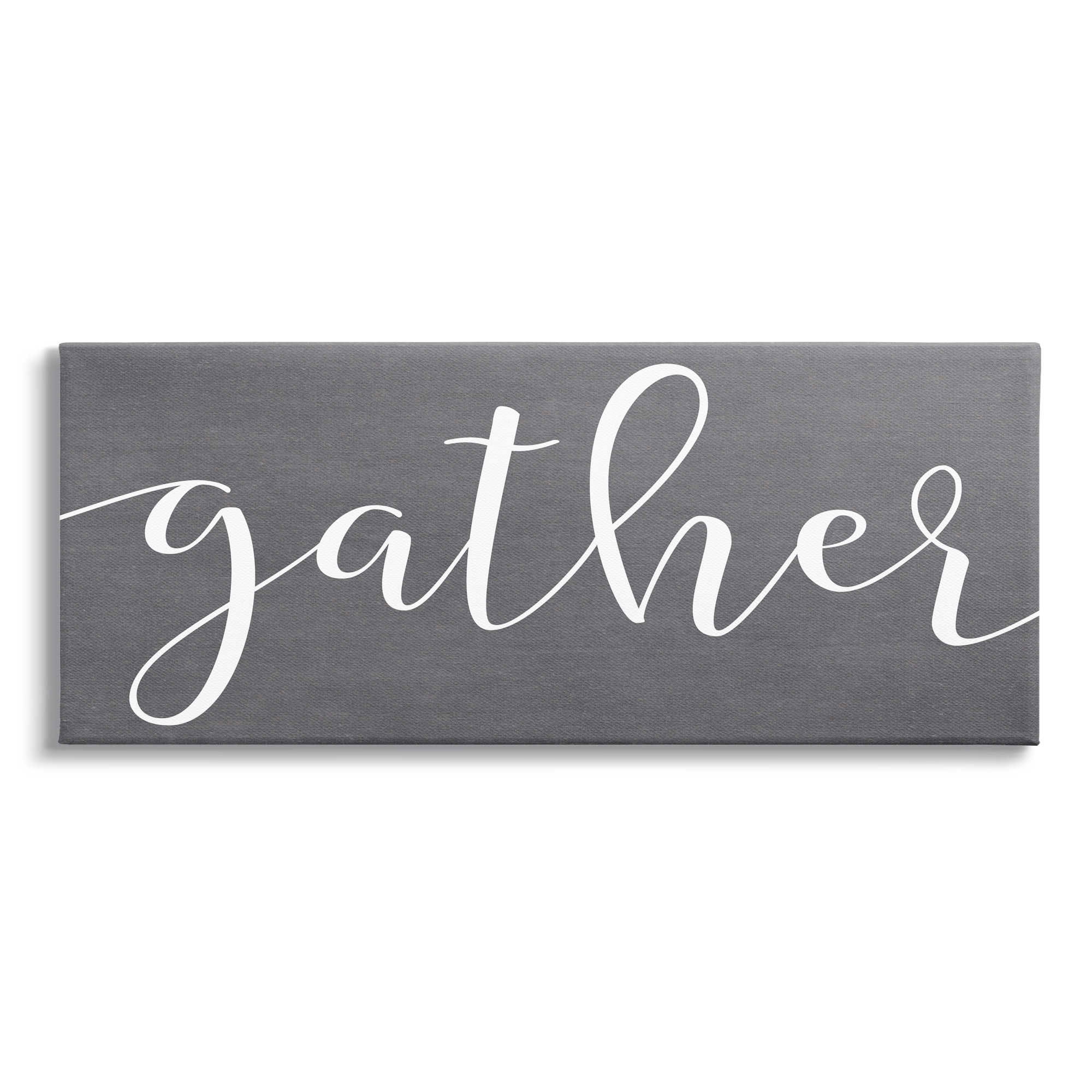 Stupell Industries Gather Rustic Family Calligraphy Cursive Sign On ...