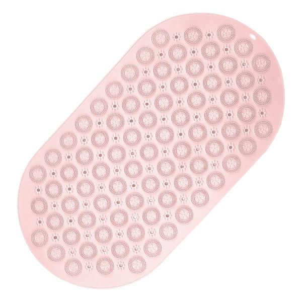 Symple Stuff Oval Foot Massage Removable Bathtub Mat with Suction Cups ...