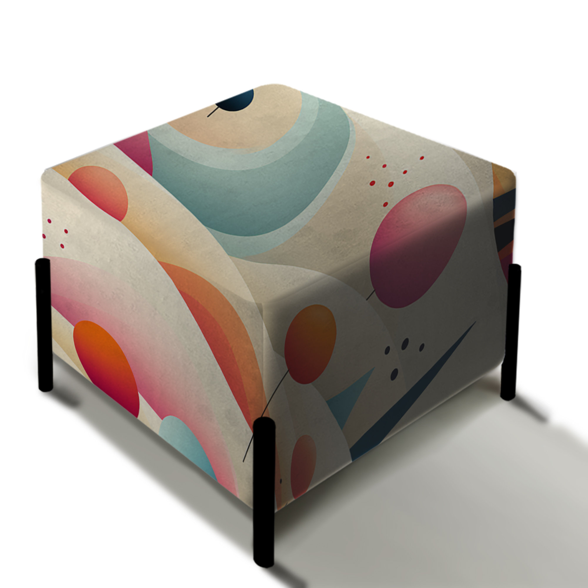 Design Art Minimalist Zen Abstraction - Geometric Square Ottoman | Wayfair