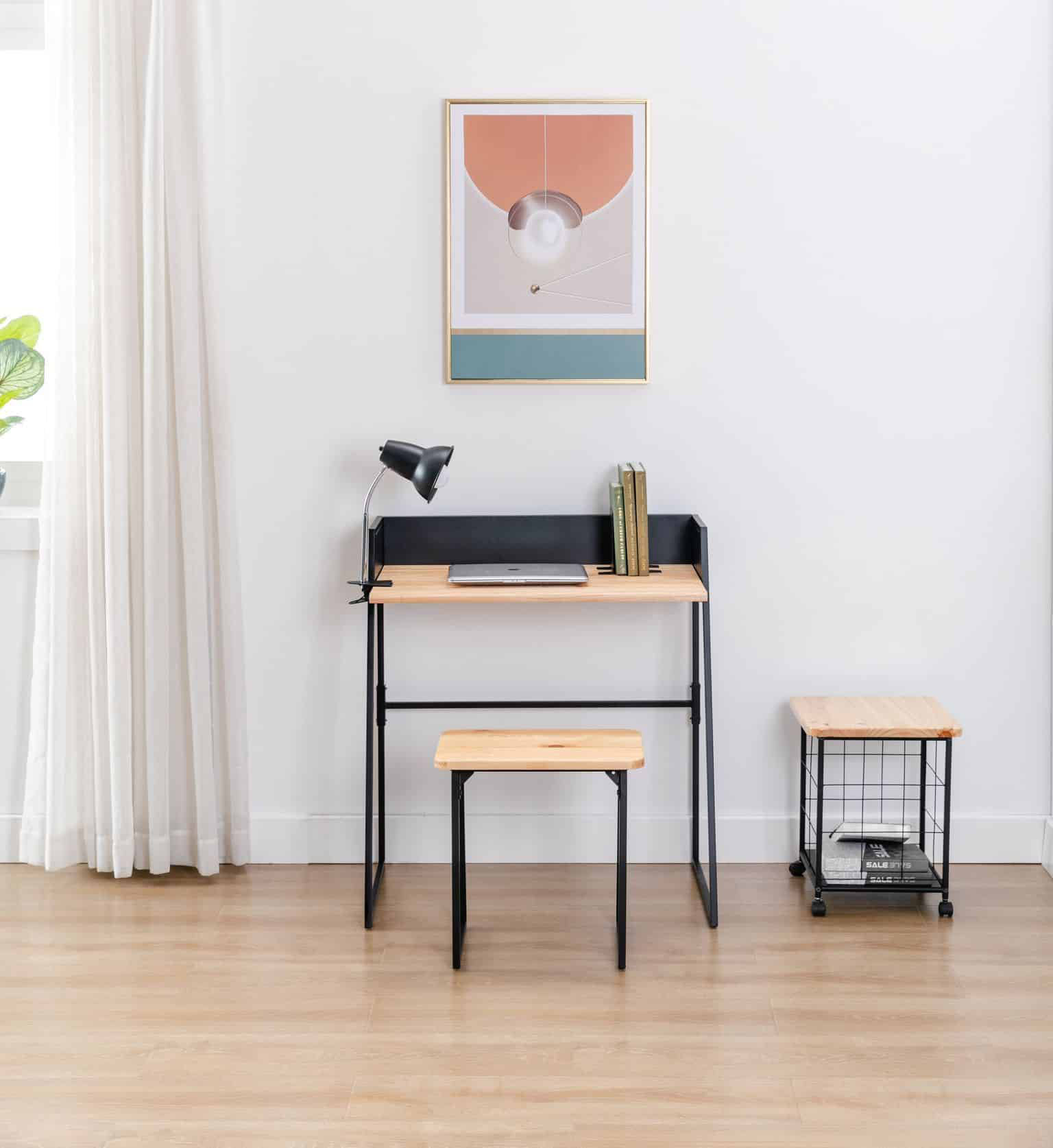 Ebern Designs Aero 2 Solid Wood Writing Desk Office Set with Chair ...