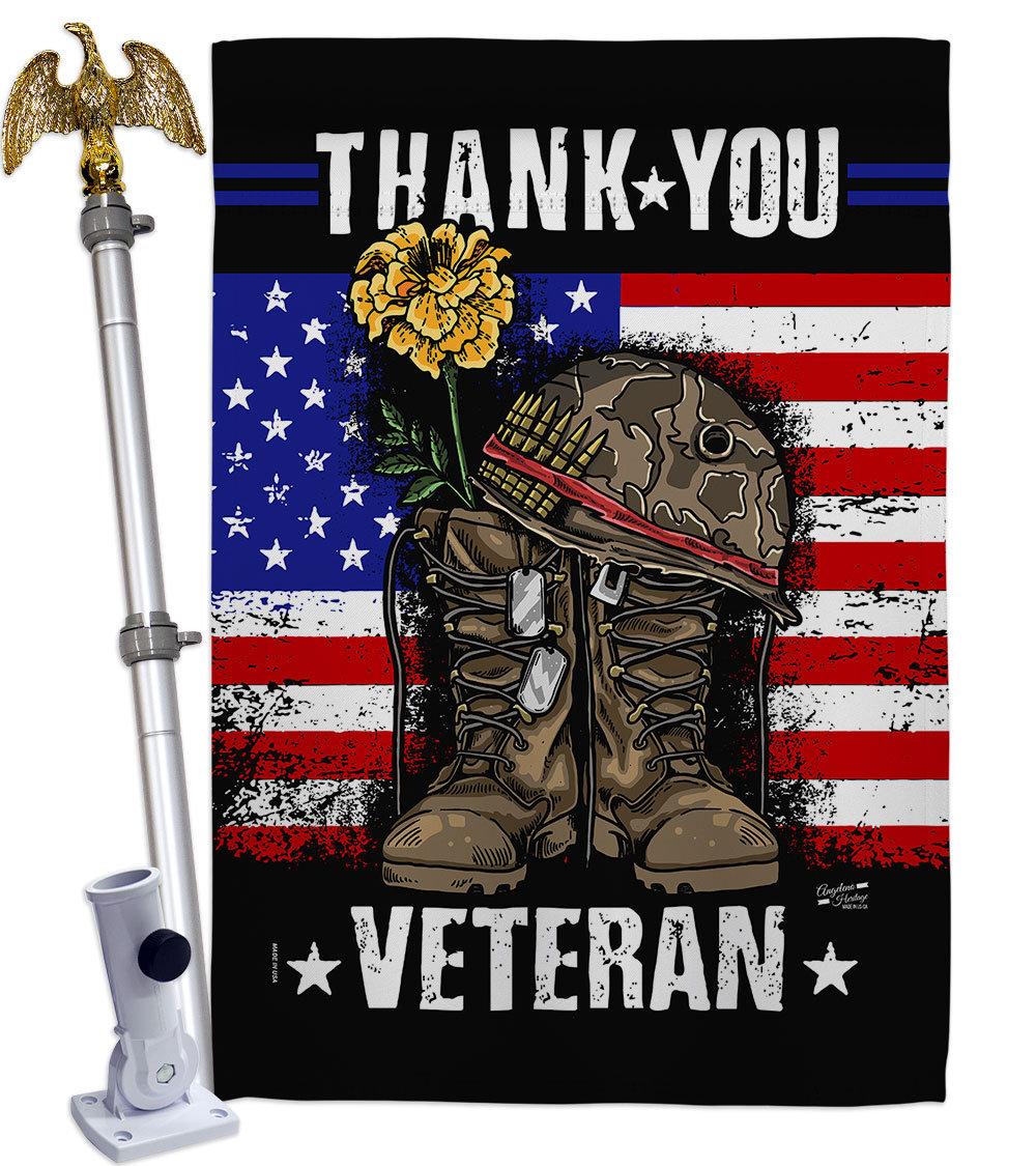 Angeleno Heritage Thank You Veteran House Flag Set Service Armed Forces ...