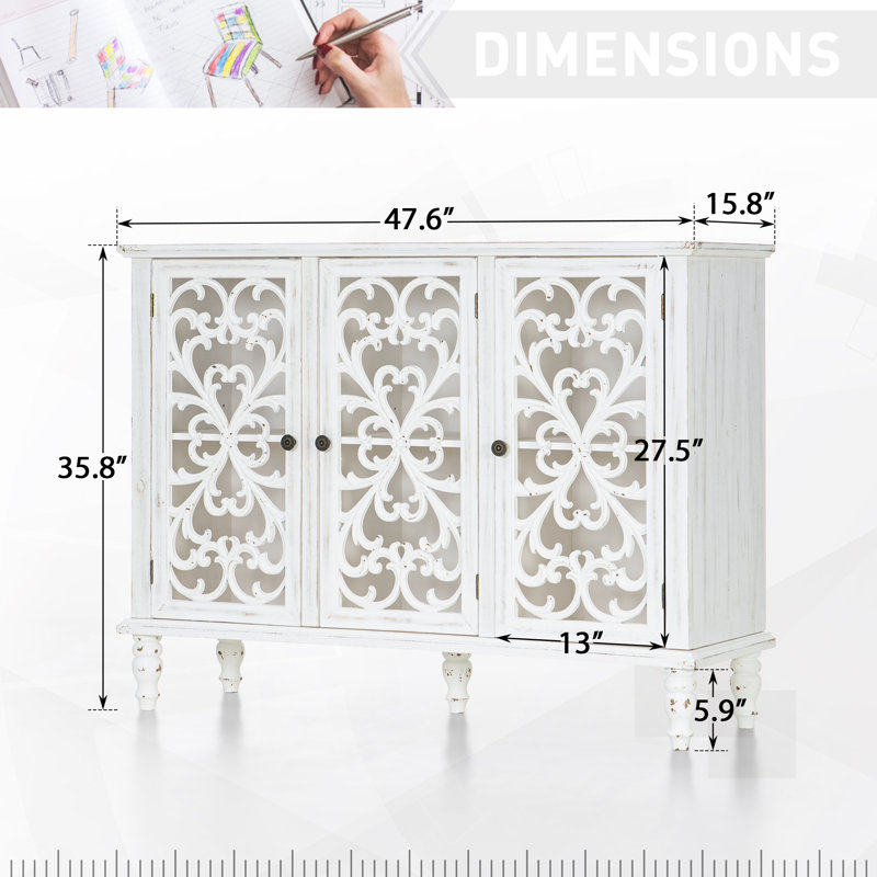 Laurel Foundry Modern Farmhouse® Macsen 3-Door Accent Cabinet & Reviews ...