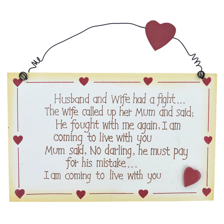 Happy Larry Auti Husband and Wife Signs and Plaques | Wayfair.ie