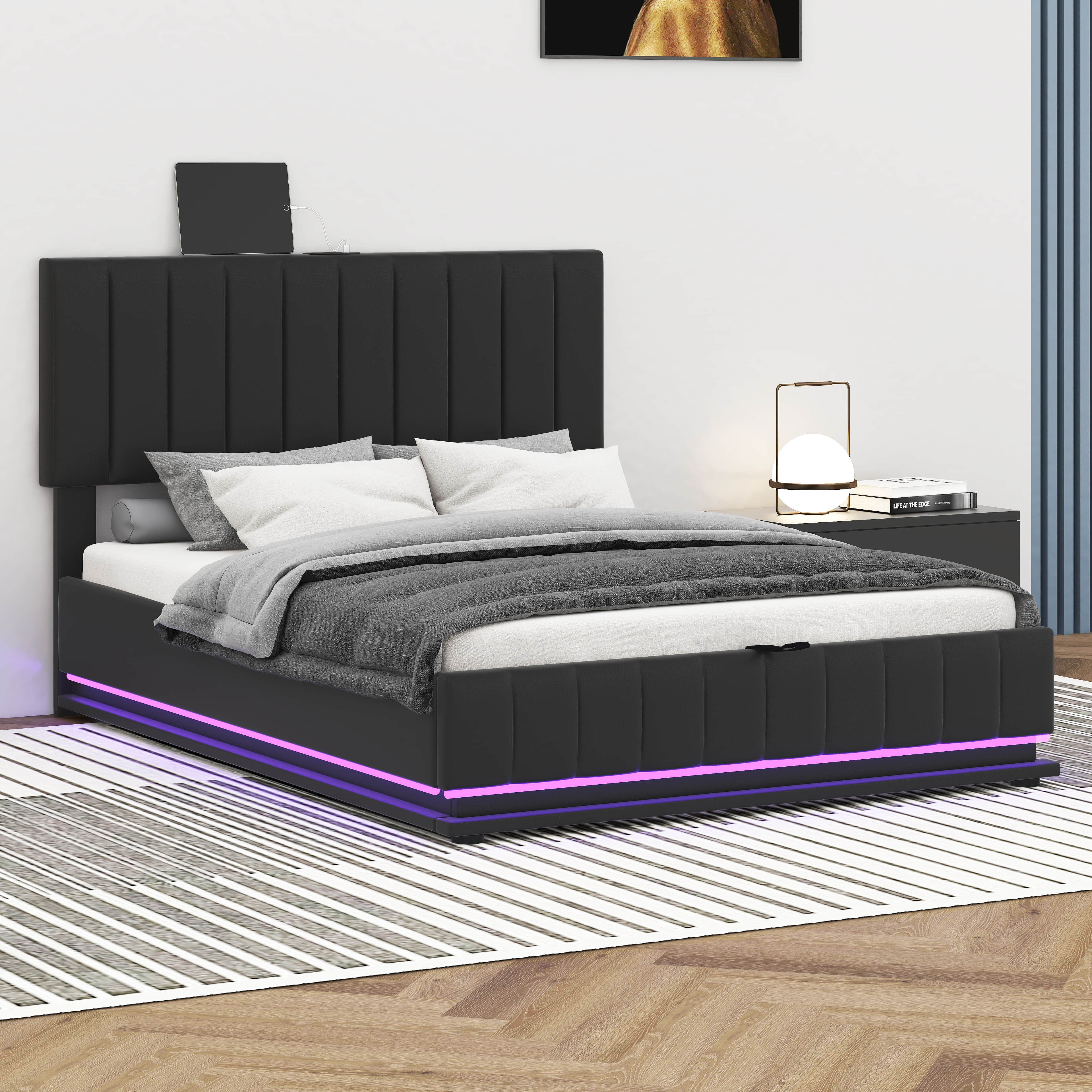 Brayden Studio Charlonda Modern Platform Bed with Sockets and USB Ports ...