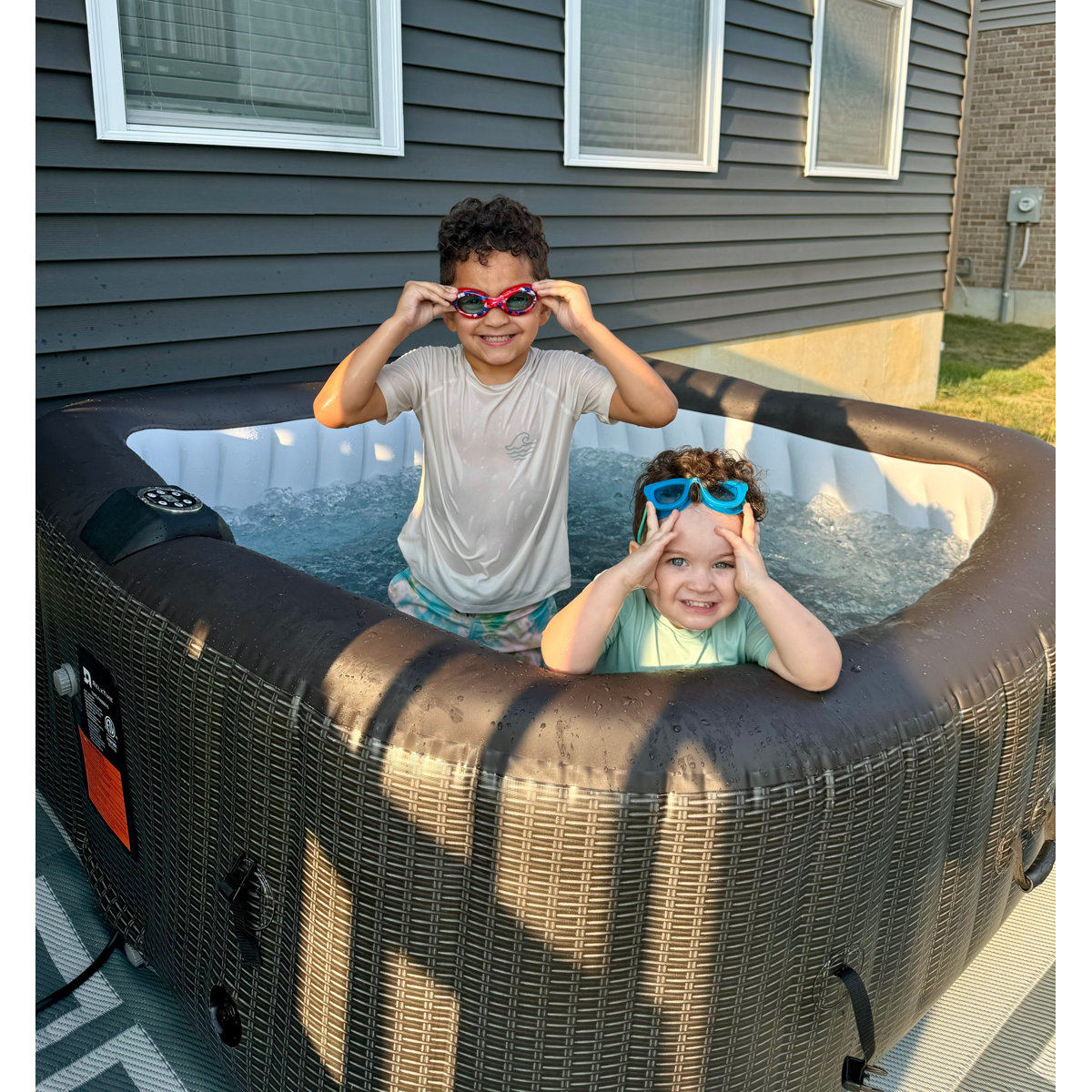 RELXTIME 73x73 Inch Installation-free Portable Inflatable Jacuzzi Hot ...