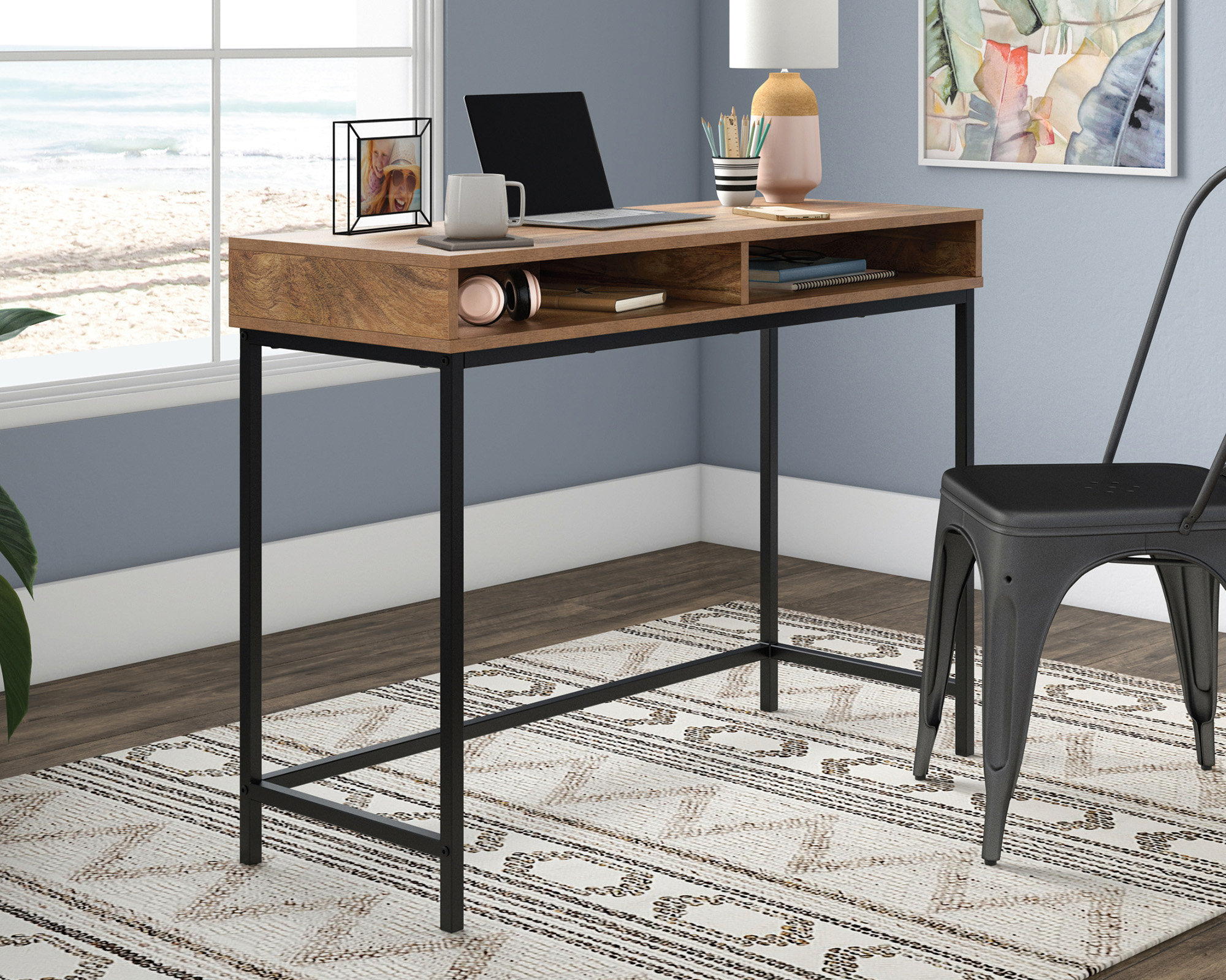 17 Stories Writing Desk with Storage Cubbies | Wayfair