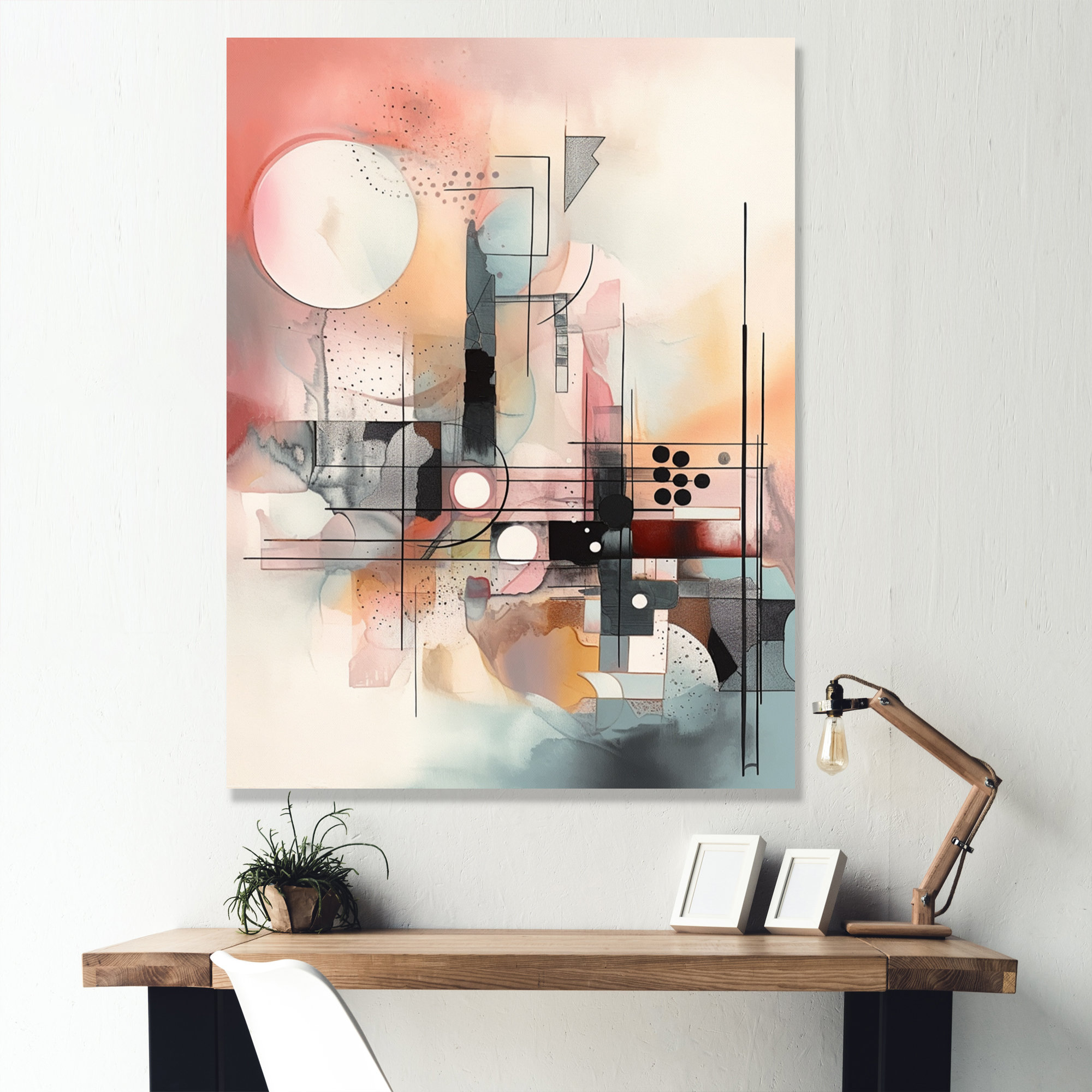 Wrought Studio Explorations In Serenity III - Modern Geometric Canvas ...